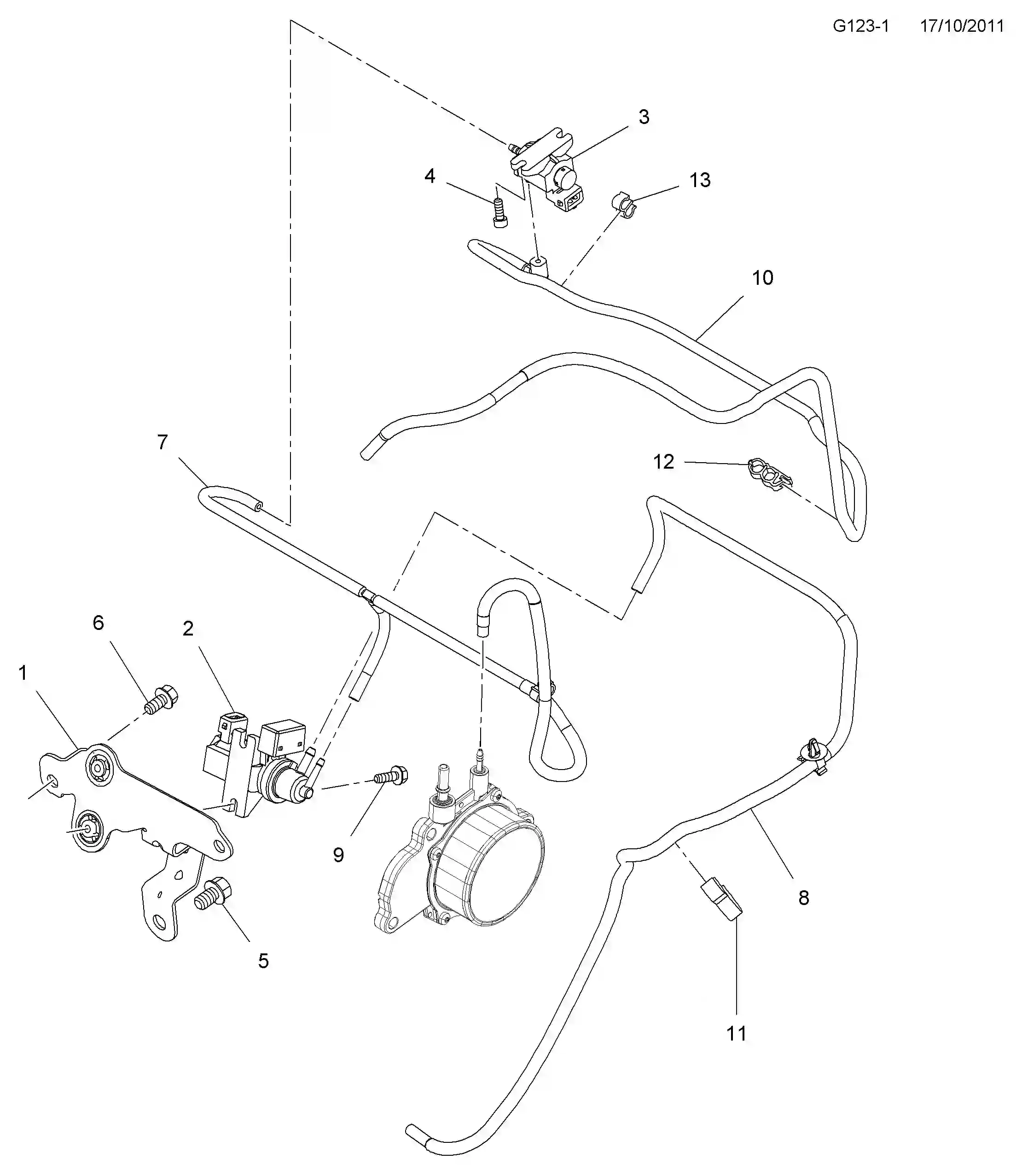 Opel Meriva B Turbolader unterdrucksystem / a17dtc[lue], a17dts[lud ...