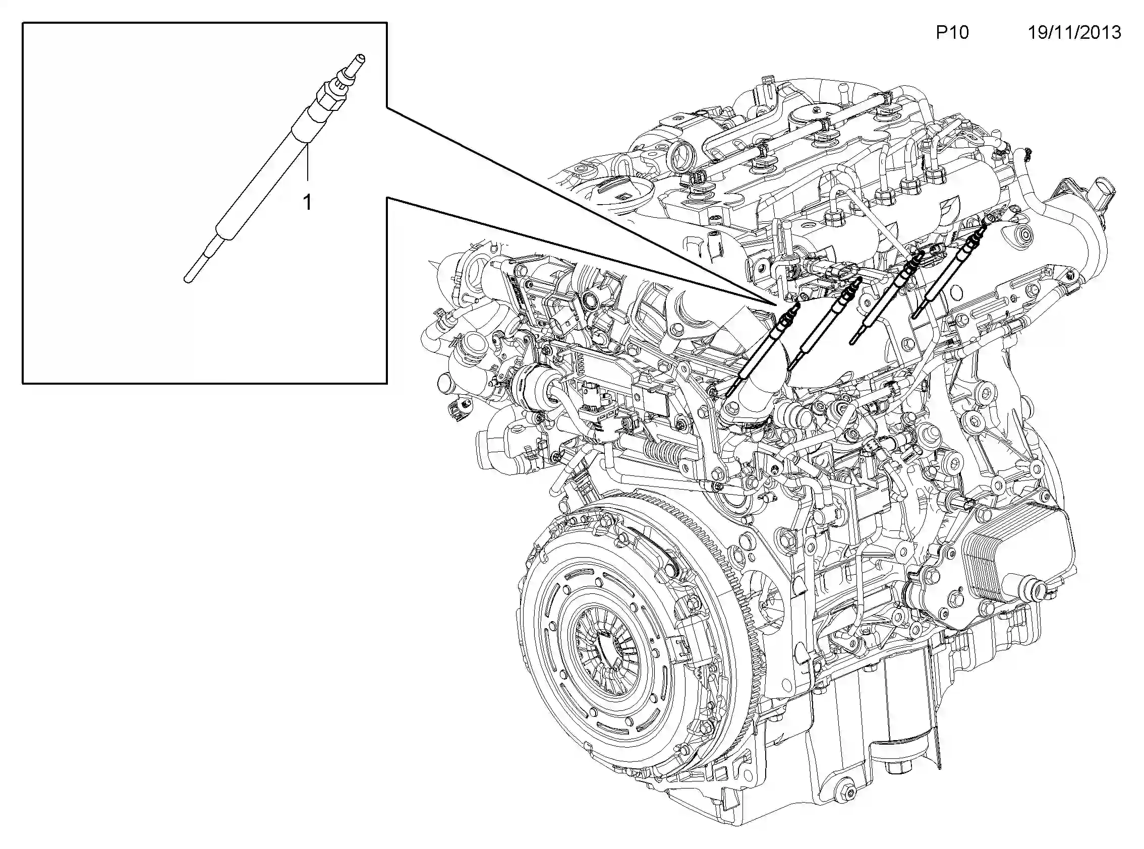 Opel Meriva B Gluehkerze / b16dtc[lvm], b16dte[lwq], b16dth[lvl ...