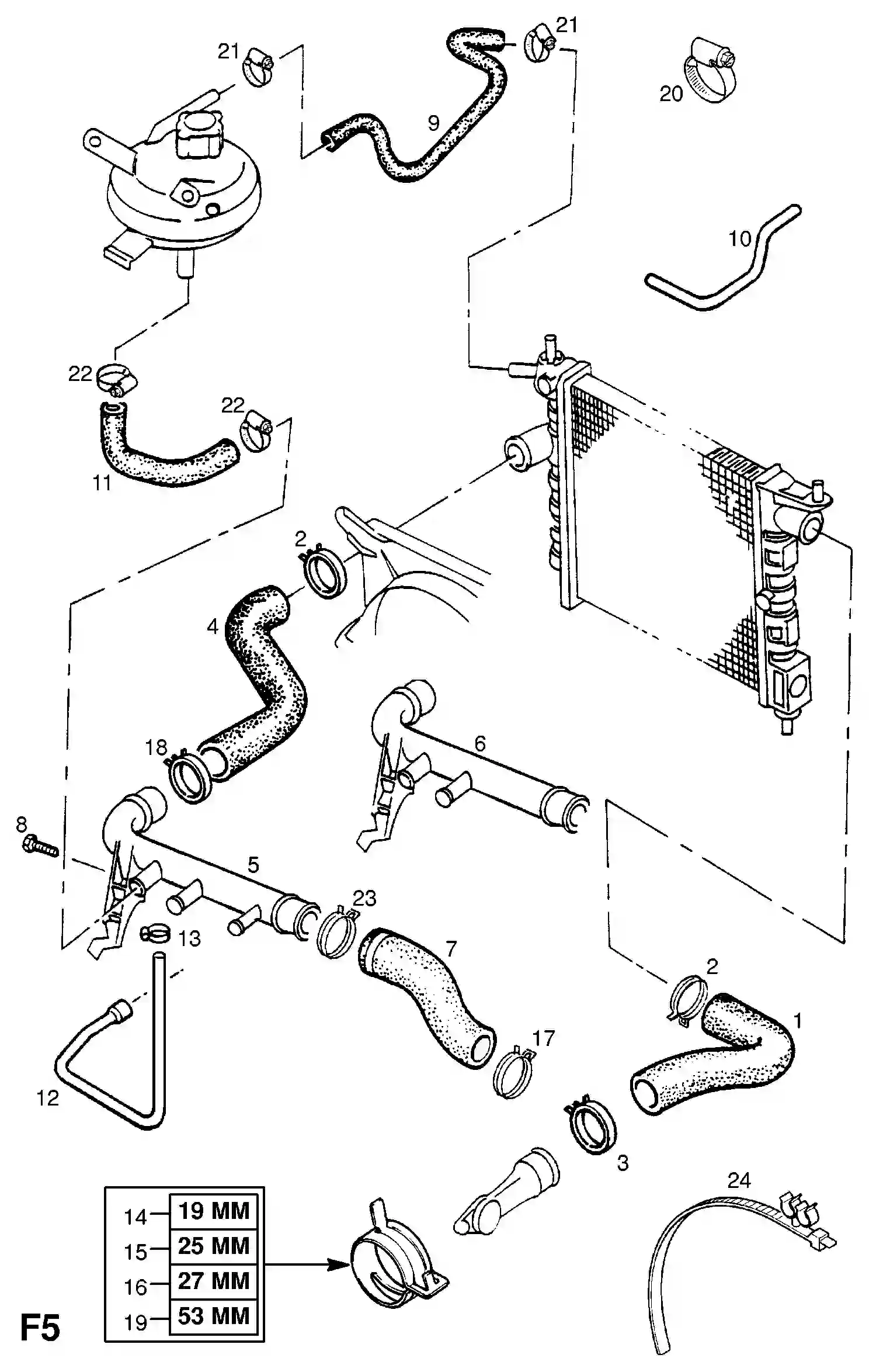 Buy Opel Corsa B + Tigra A Hoses and pipes (contd.) / c14nz[2h6], x14sz ...
