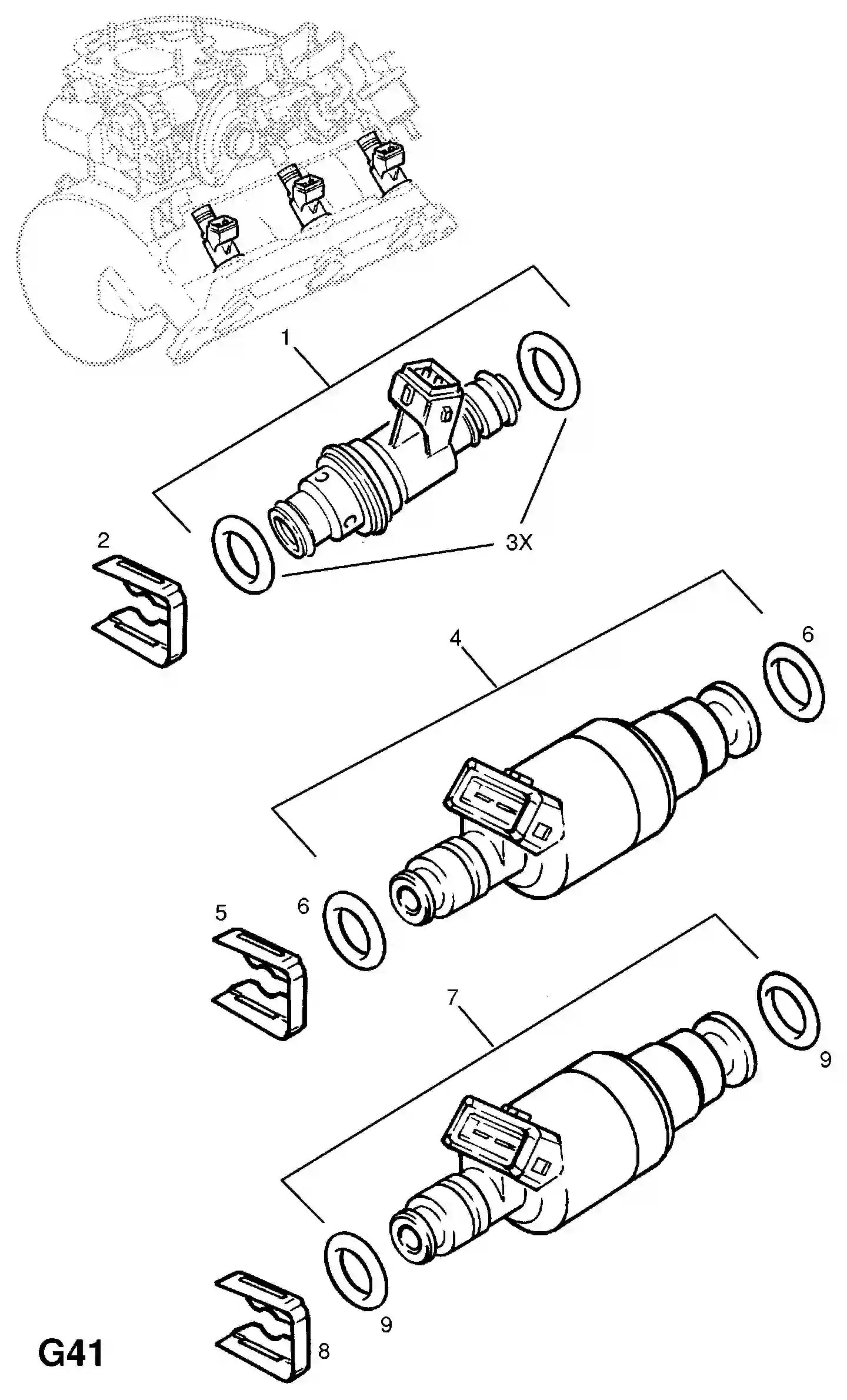 Opel Corsa B + Tigra A Fuel injector / x10xe[lw3] engine parts 1993 ...