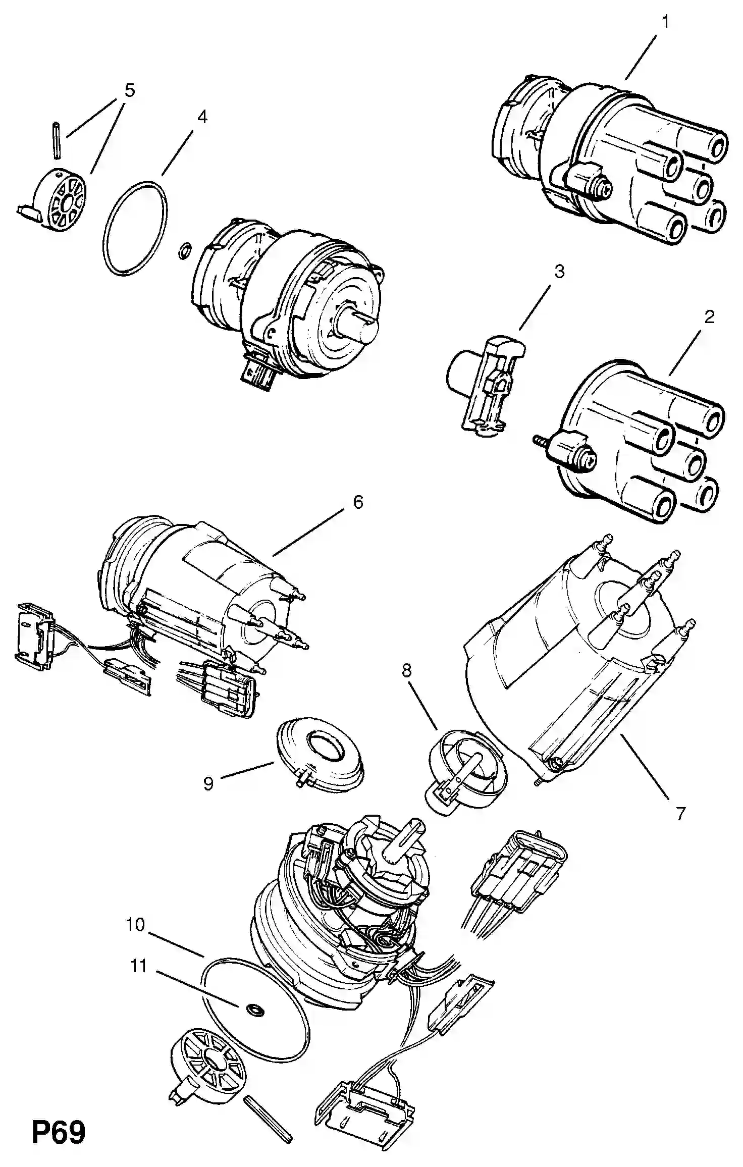 Opel Kadett E Distributor (contd.) / c14nz[2h6] petrol engine parts ...