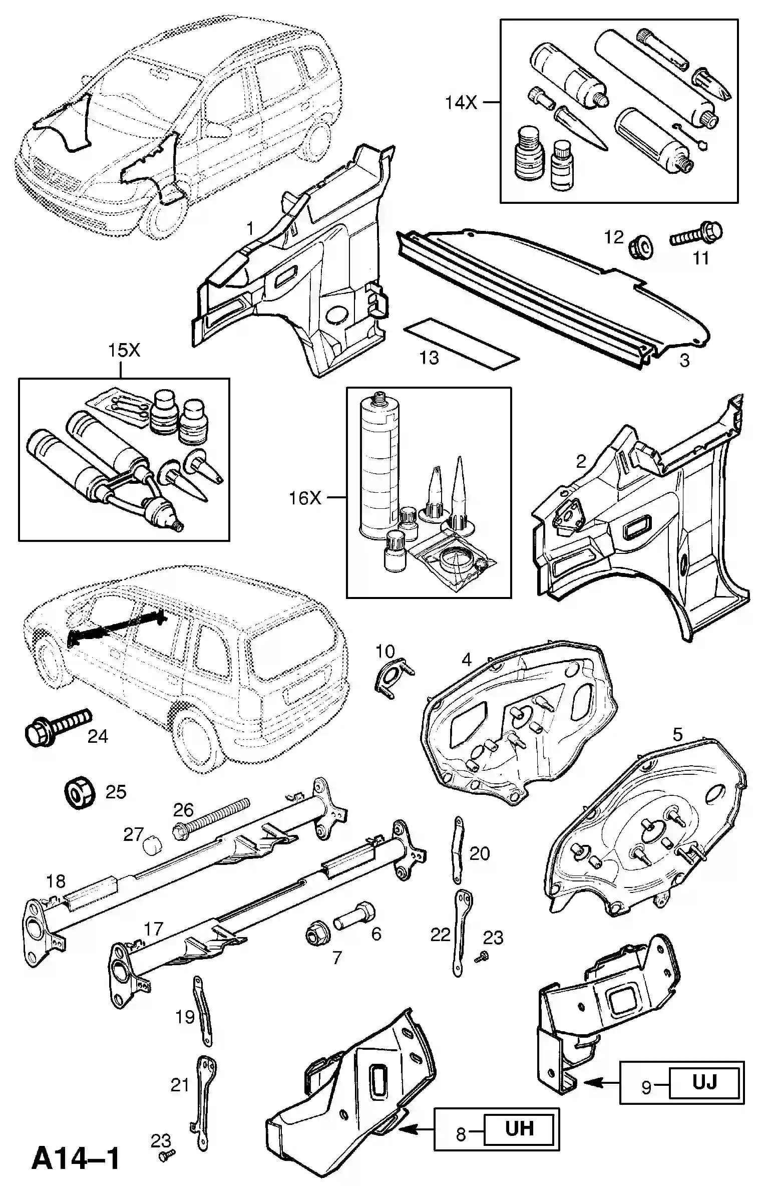 Opel Astra G + Zafira A Dash panel / monocab (f75) parts 1998 - 2010 | undefined Global