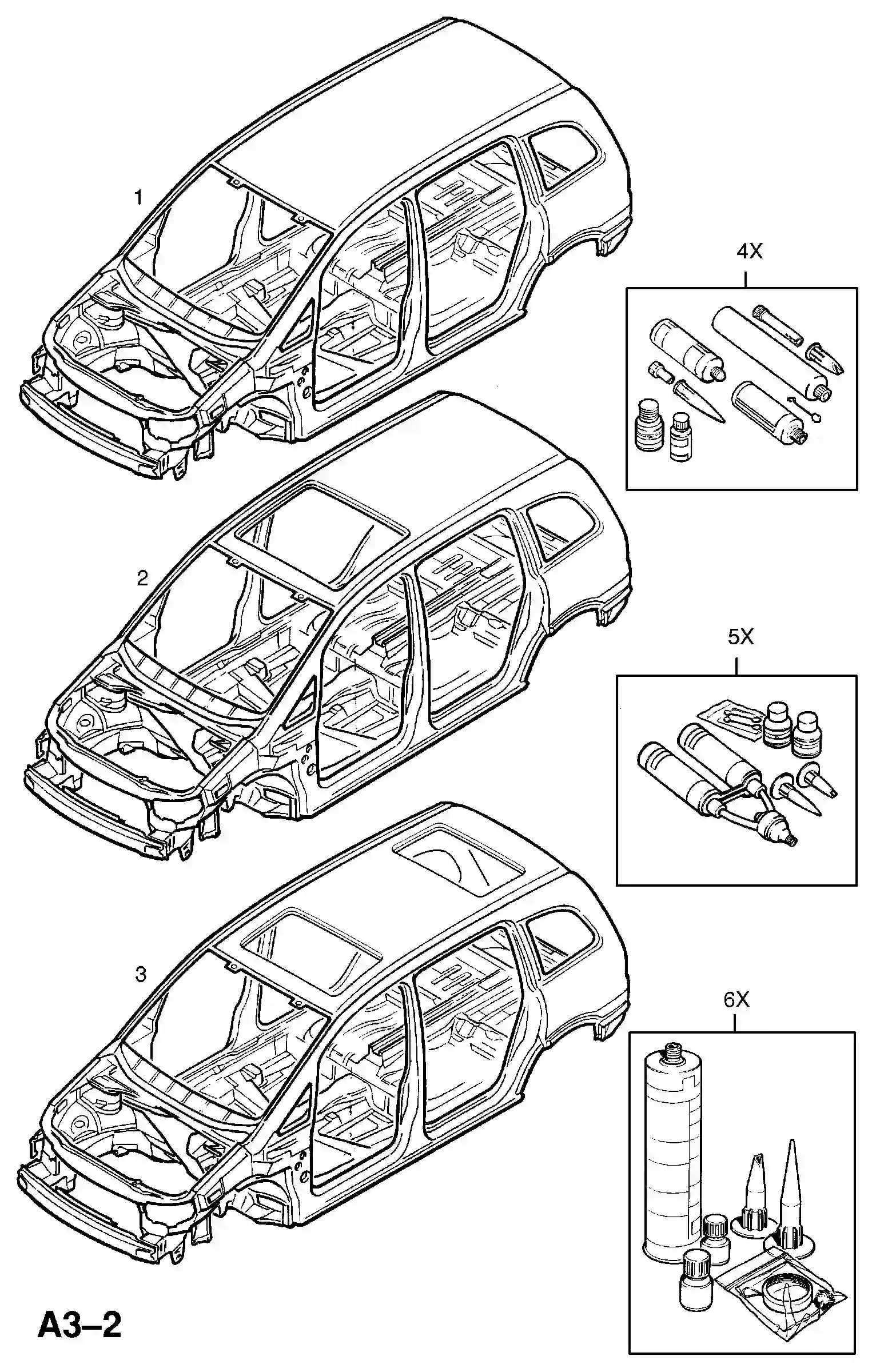 Opel Astra G + ZAFIRA-A Karosserie - rohbau / monocab (f75) mit ...