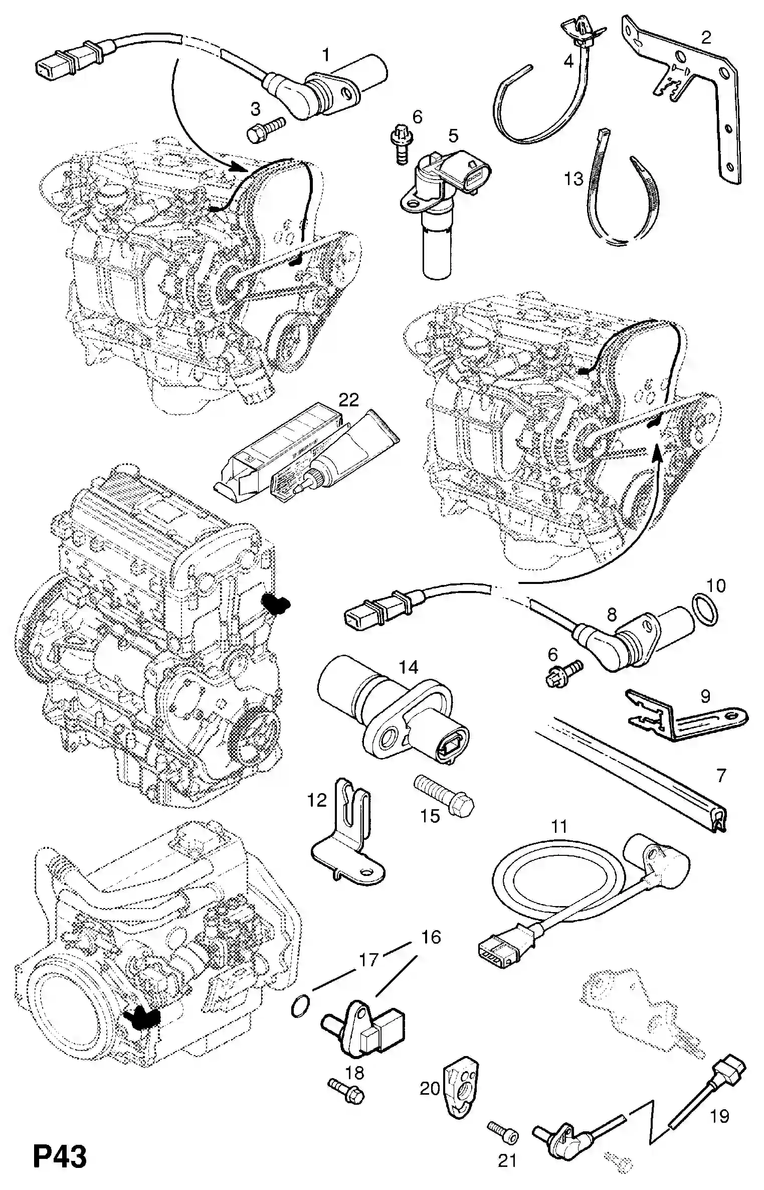 Vauxhall Astra G + Zafira A Crankshaft position sensor (contd ...