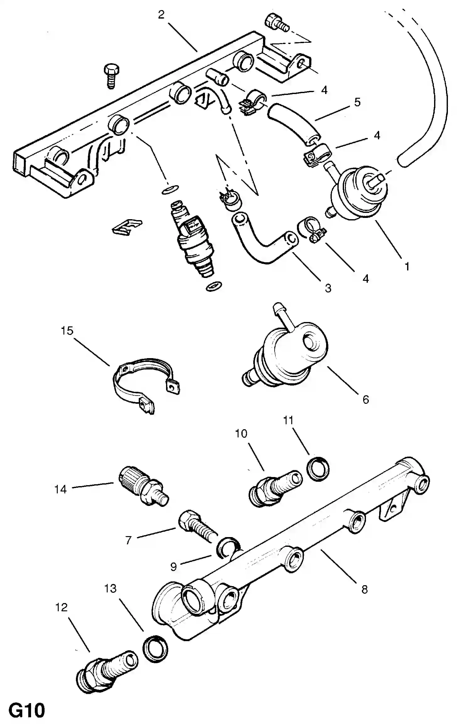 Opel Frontera A Injector pipes / c20ne[le4] and x20se[l96] petrol ...