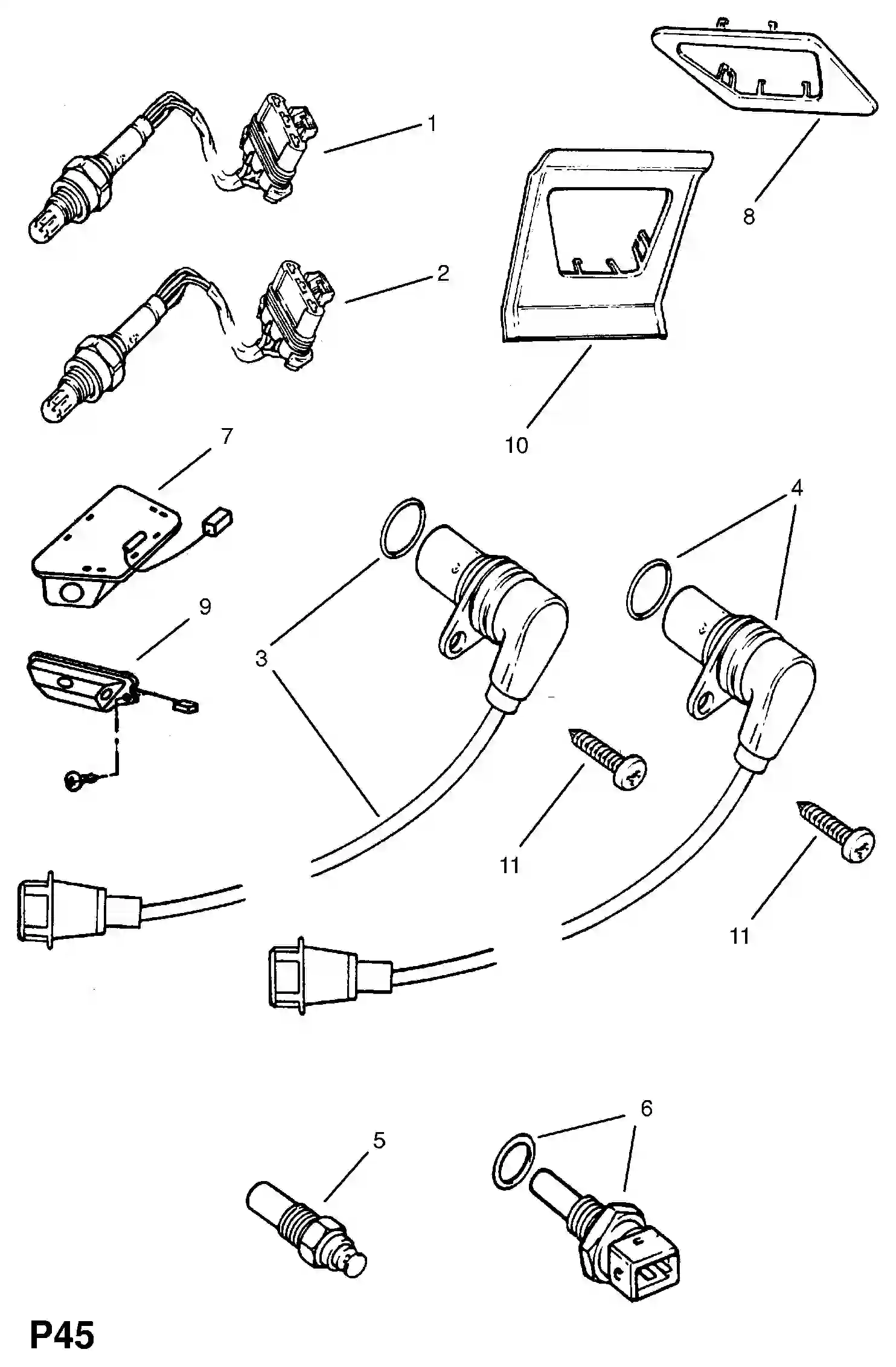 Opel Frontera A Crankshaft position sensor parts 1992 - 1998 | EPC5 Global