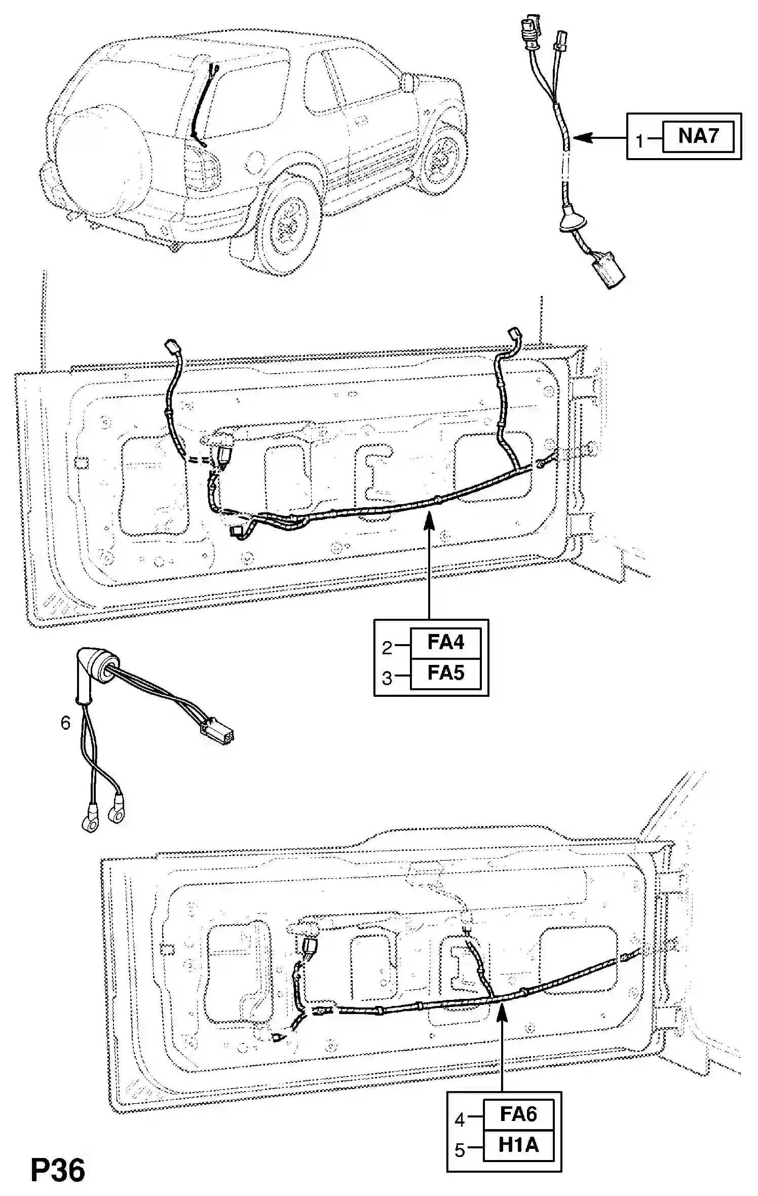 Opel Frontera B Alarm system harness parts 1999 - 2004 | EPC5 Global