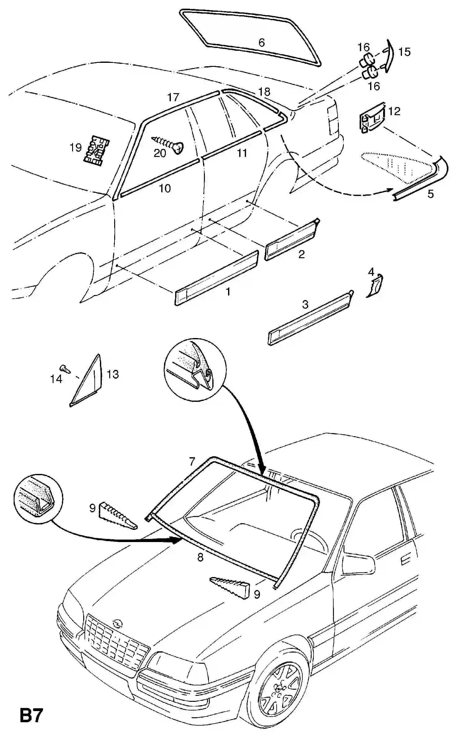 Opel Senator B Zierleiste hintertuer Teile 1988 - 1994 | undefined Global