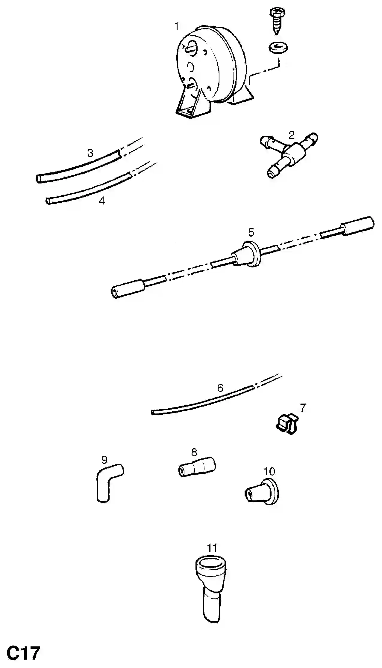 Opel Senator B Vacuum container and vacuum hose parts 1988 - 1994 ...