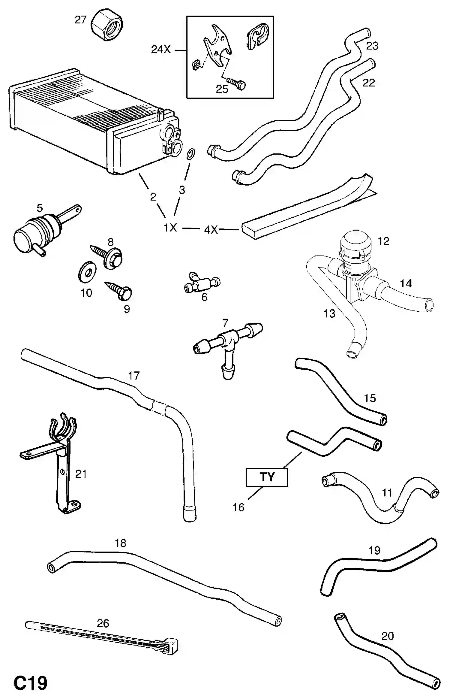 Opel Senator B Heizkoerper und leitungen / koerper Teile 1988 - 1994 ...