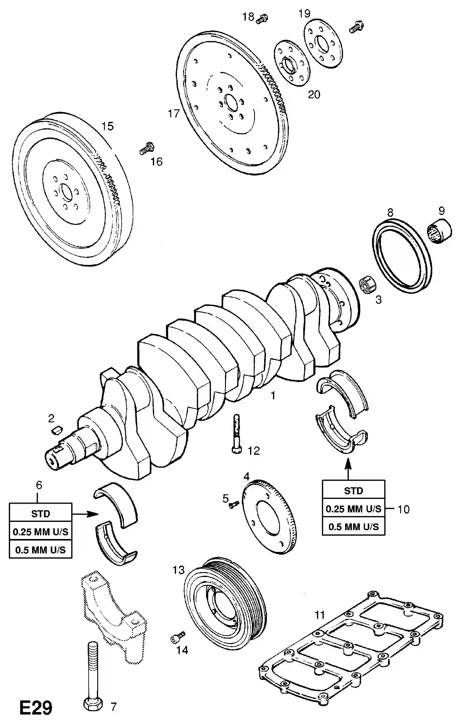Opel Omega B Crankshaft pulse generator wheel parts 1994 - 2003 | EPC ...