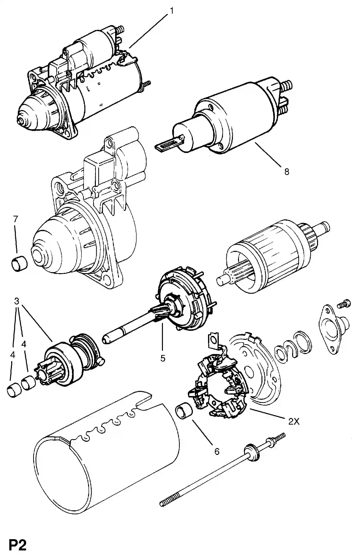 Opel Omega B Starter / 20se[l96], x20se[l96] engines parts 1994 - 2003 ...