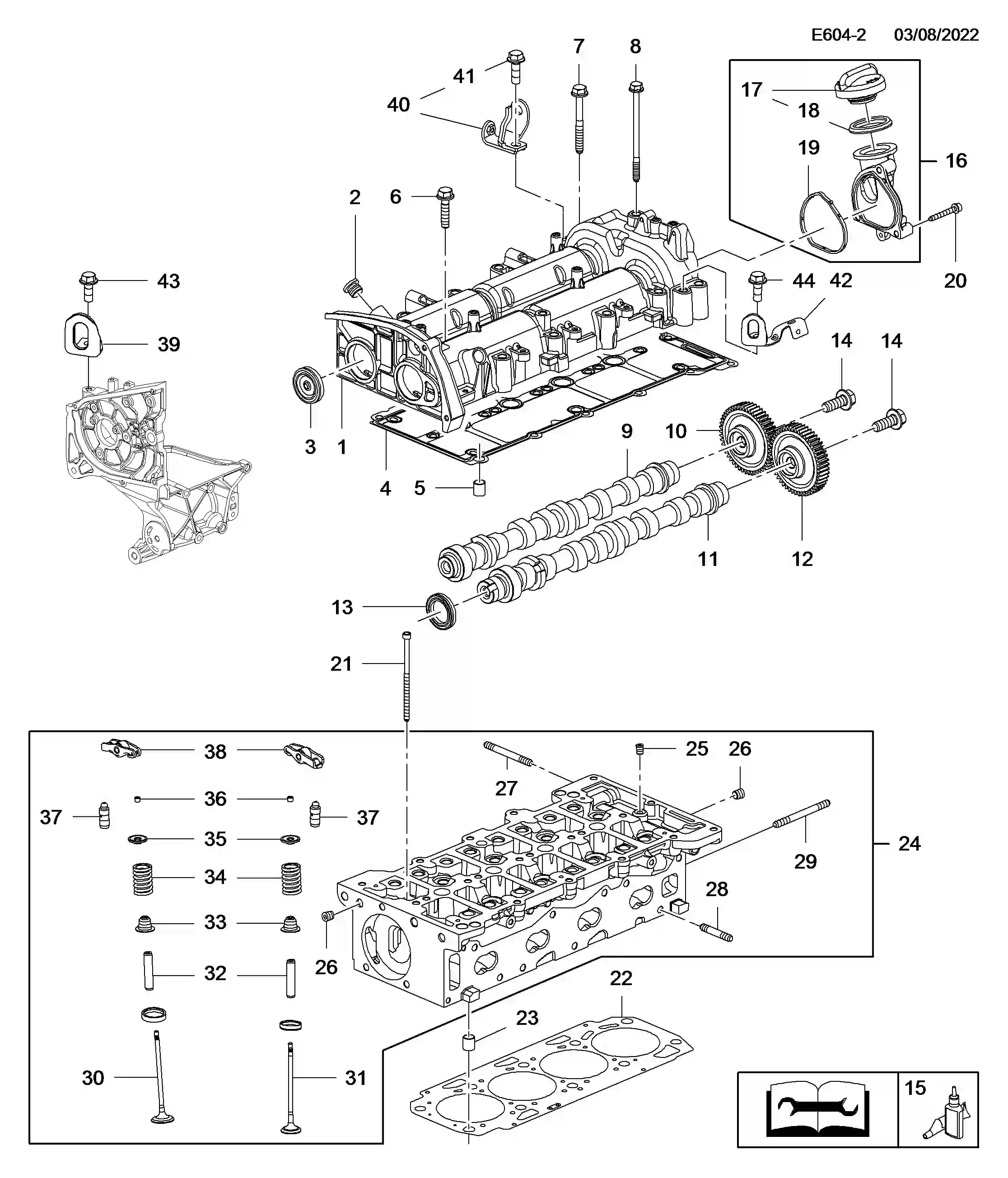 Opel Cascada Oil filler / a20dtr[lby] diesel engine parts 2013 - 2019 ...