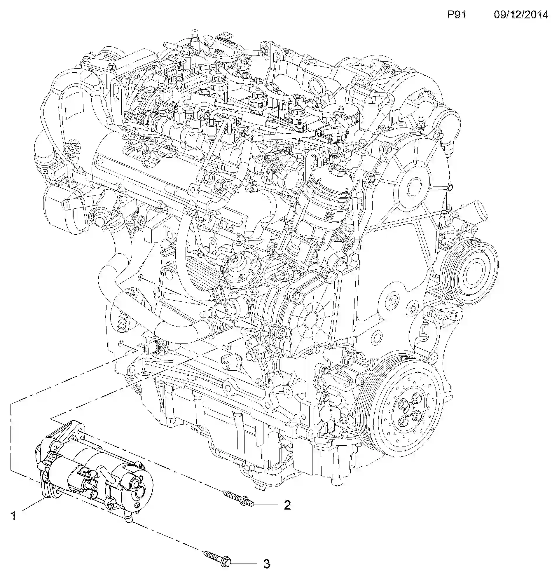 Opel Cascada Starter / b20dth[lfs] diesel engine parts 2013 - 2019 ...