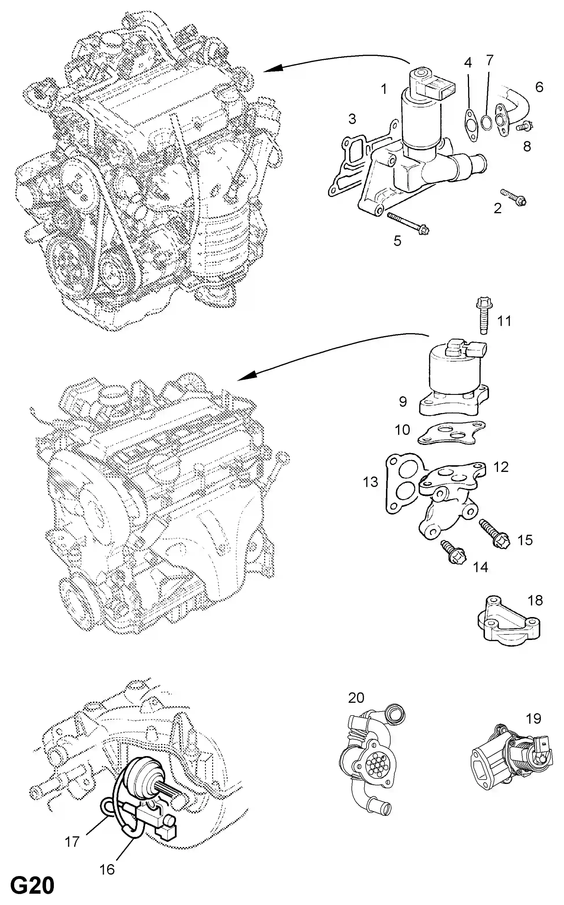 Opel Tigra B Exhaust gas recirculation valve (exchange) / z13dt[ln9 ...