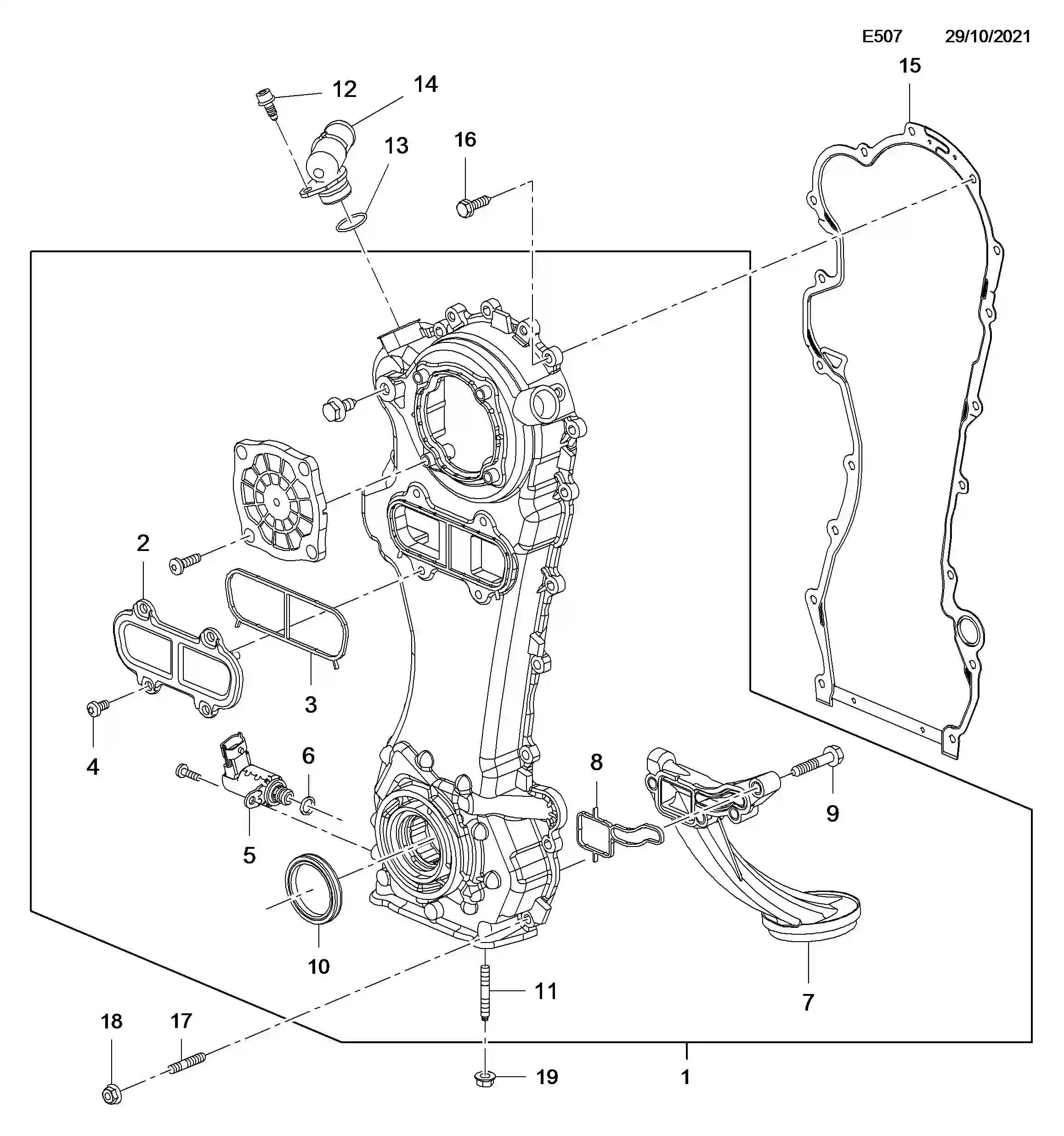 Opel Corsa E Front cover and oil pump Diagram & OEM Parts (2015 - 2019 ...