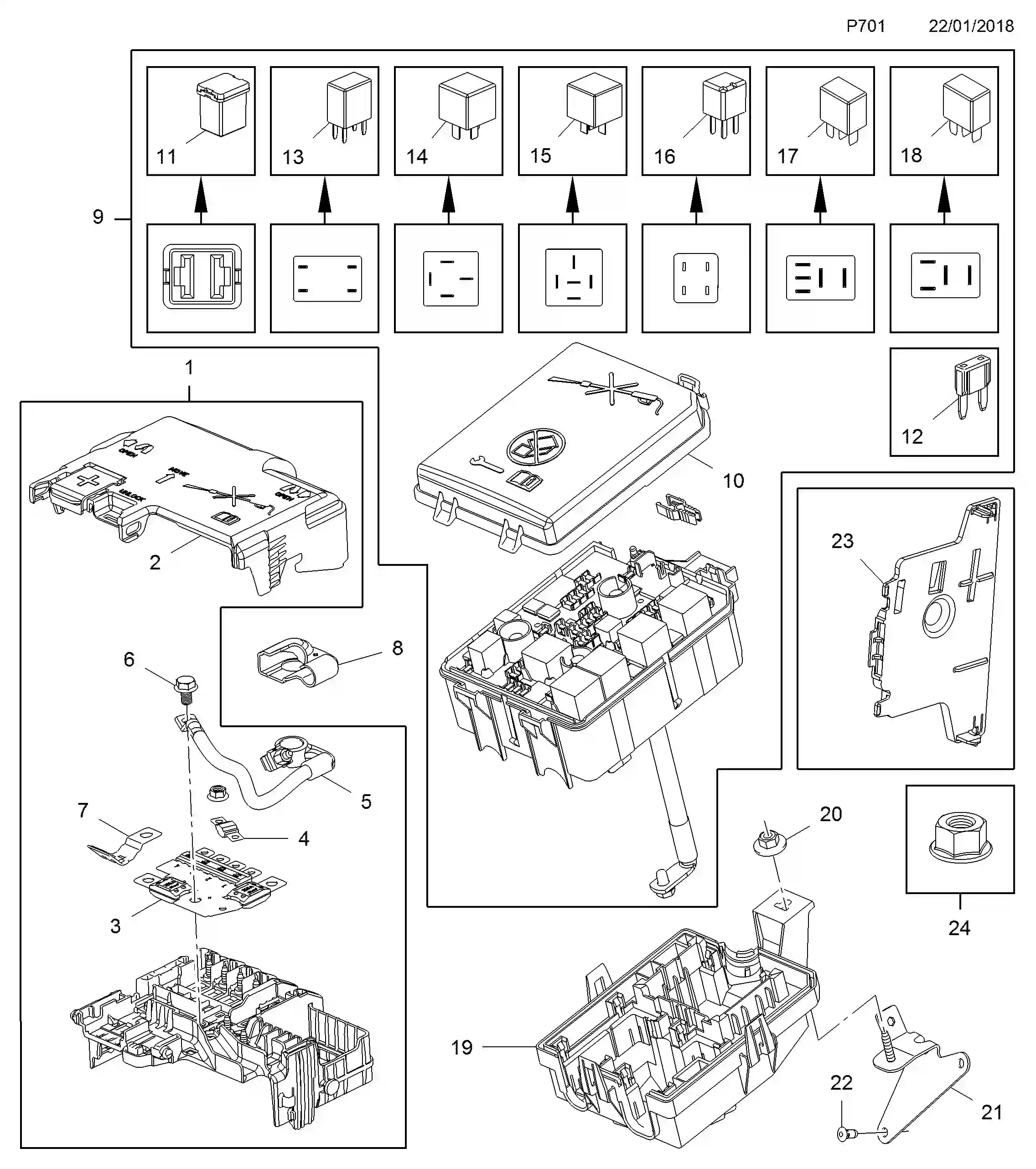 Buy Opel Corsa E Fuse box, fuses and relays parts online 2015 - 2019 ...