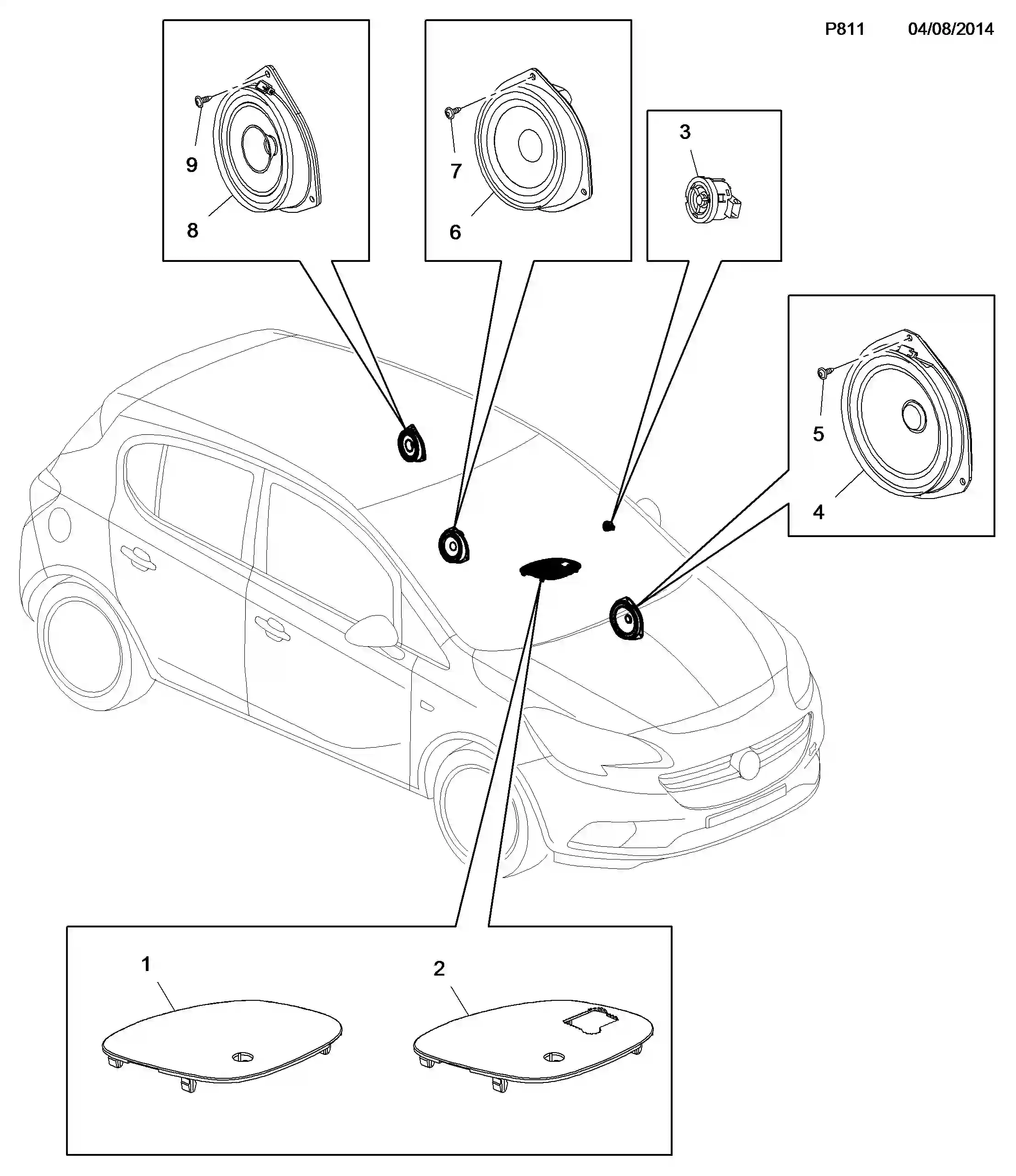 Buy Opel Corsa E Loudspeakers parts online 2015 - 2019 — Global | 7zap