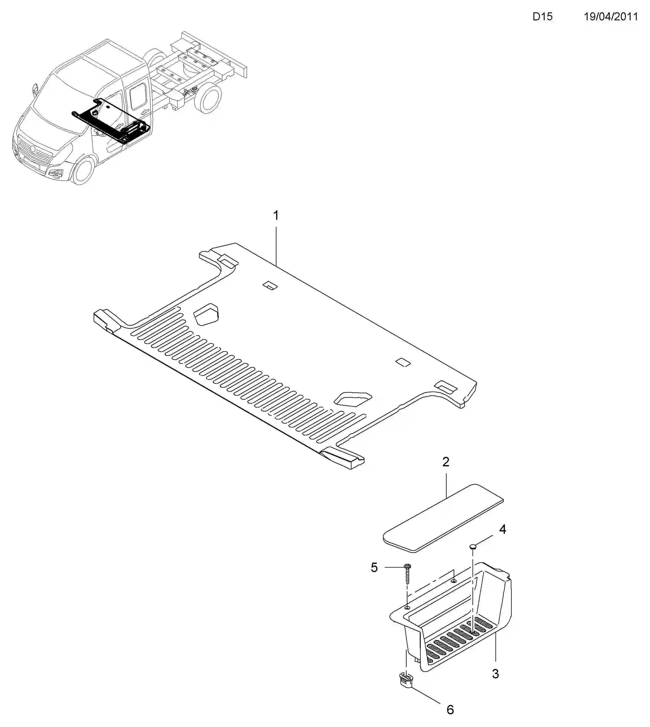Opel Movano B Rear step finisher / panel van, crew cab, bus (fv0, hv0 ...