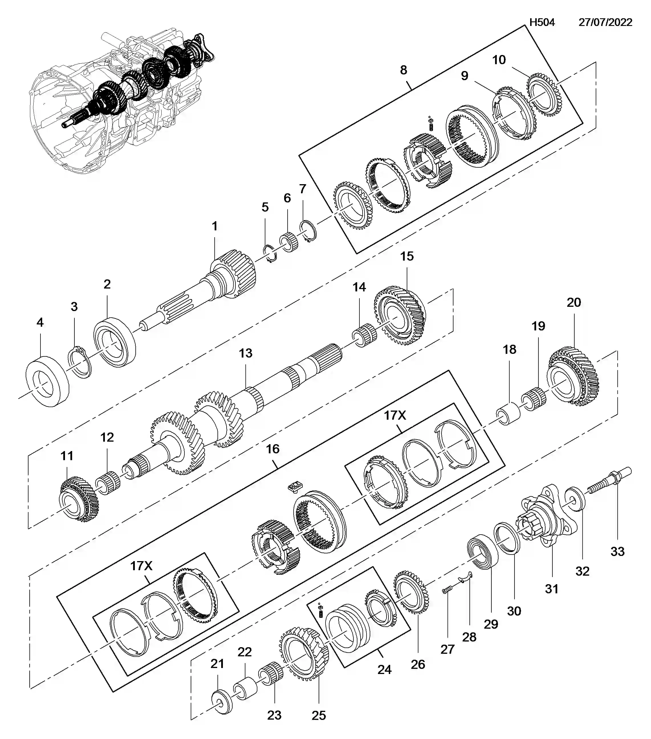 Opel Movano B Maindrive pinion parts 2010 - 2021 | EPC Global