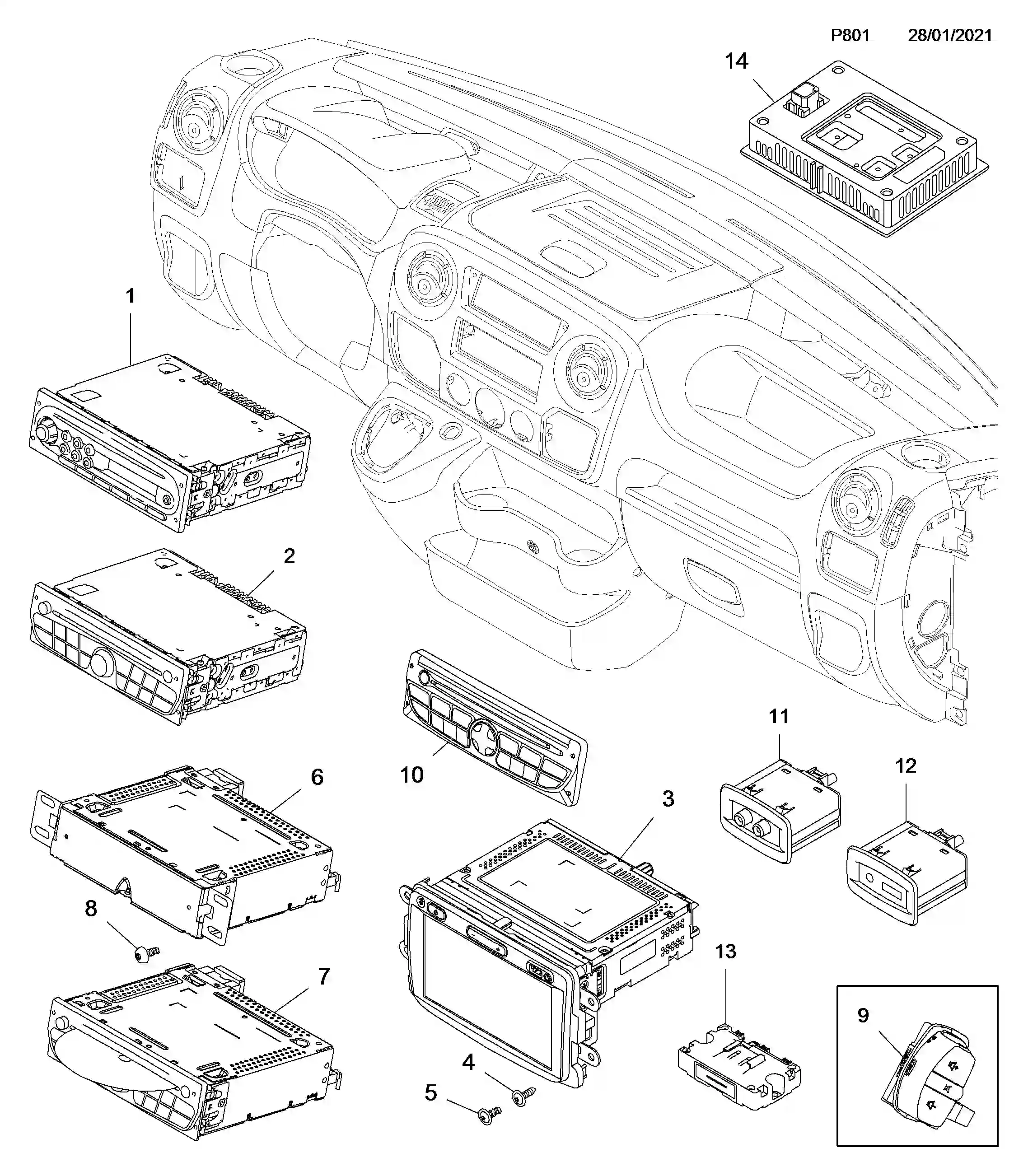 Opel Movano B Radios / cd15 bt parts 2010 - 2021 | EPC Global