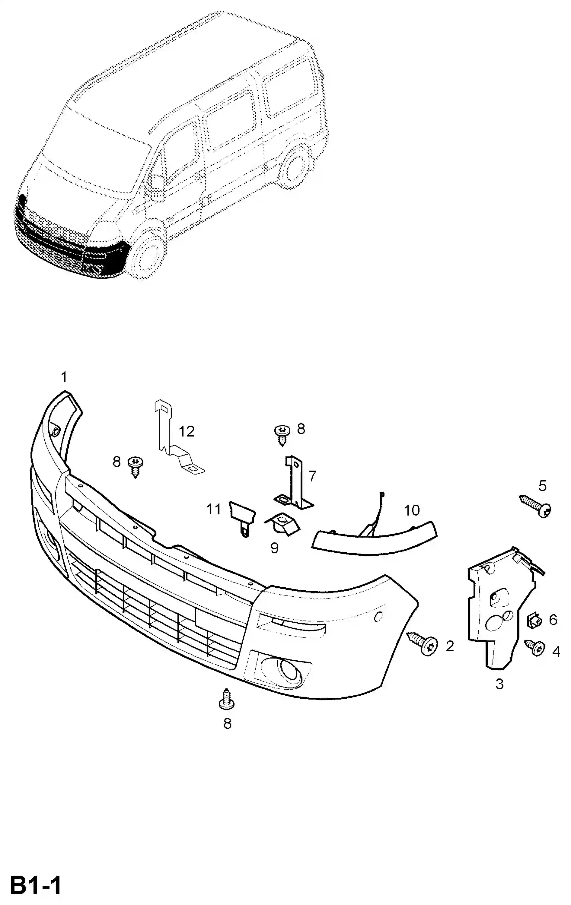 Opel Movano A Frontverkleidung (fortsetzung) / ab modelljahr 04 Teile ...