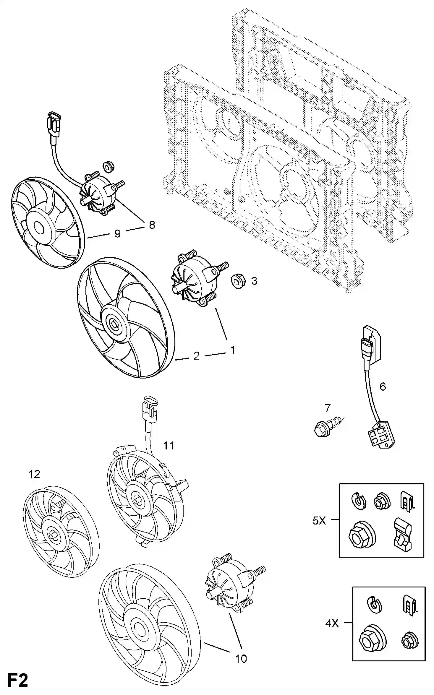 Opel Movano A Kuehlergeblaese / 30dti - zd3-202 turbodieselmotor Teile ...