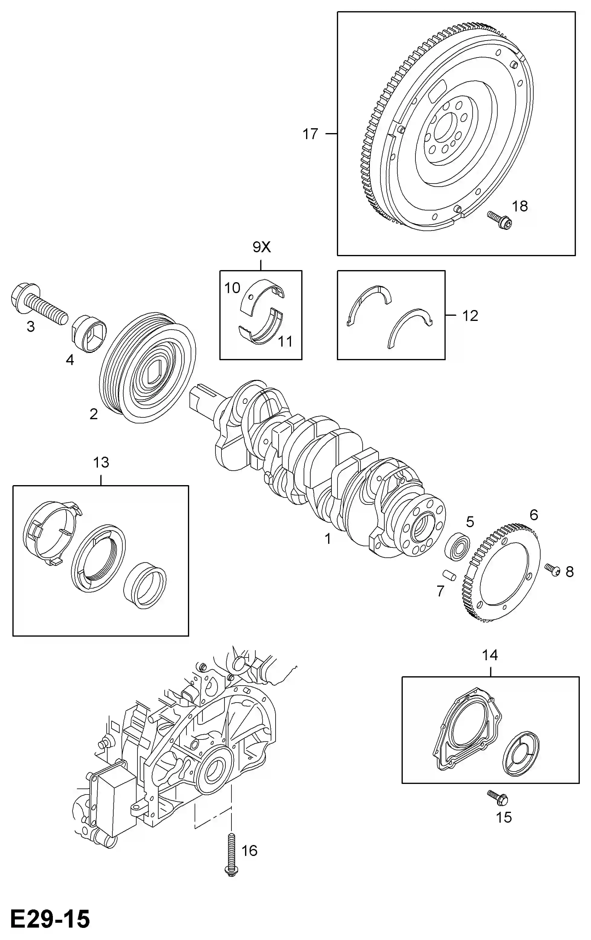Opel Vivaro A Flywheel and fittings / 20dti-m9r-630 turbo-diesel engine ...