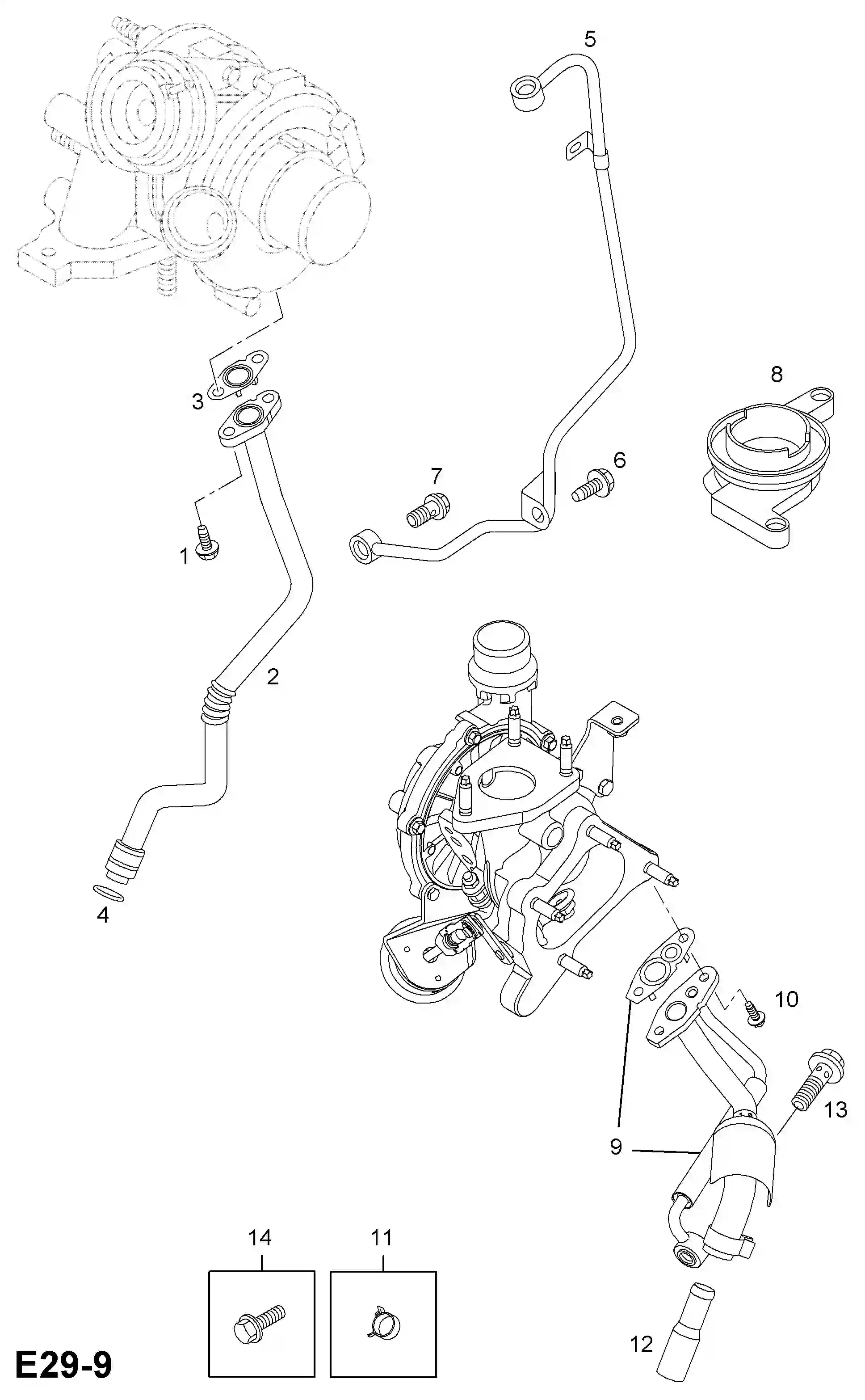 Opel Vivaro A Oelleitungen, ventile und befestigungsteile / 20dti-m9r ...