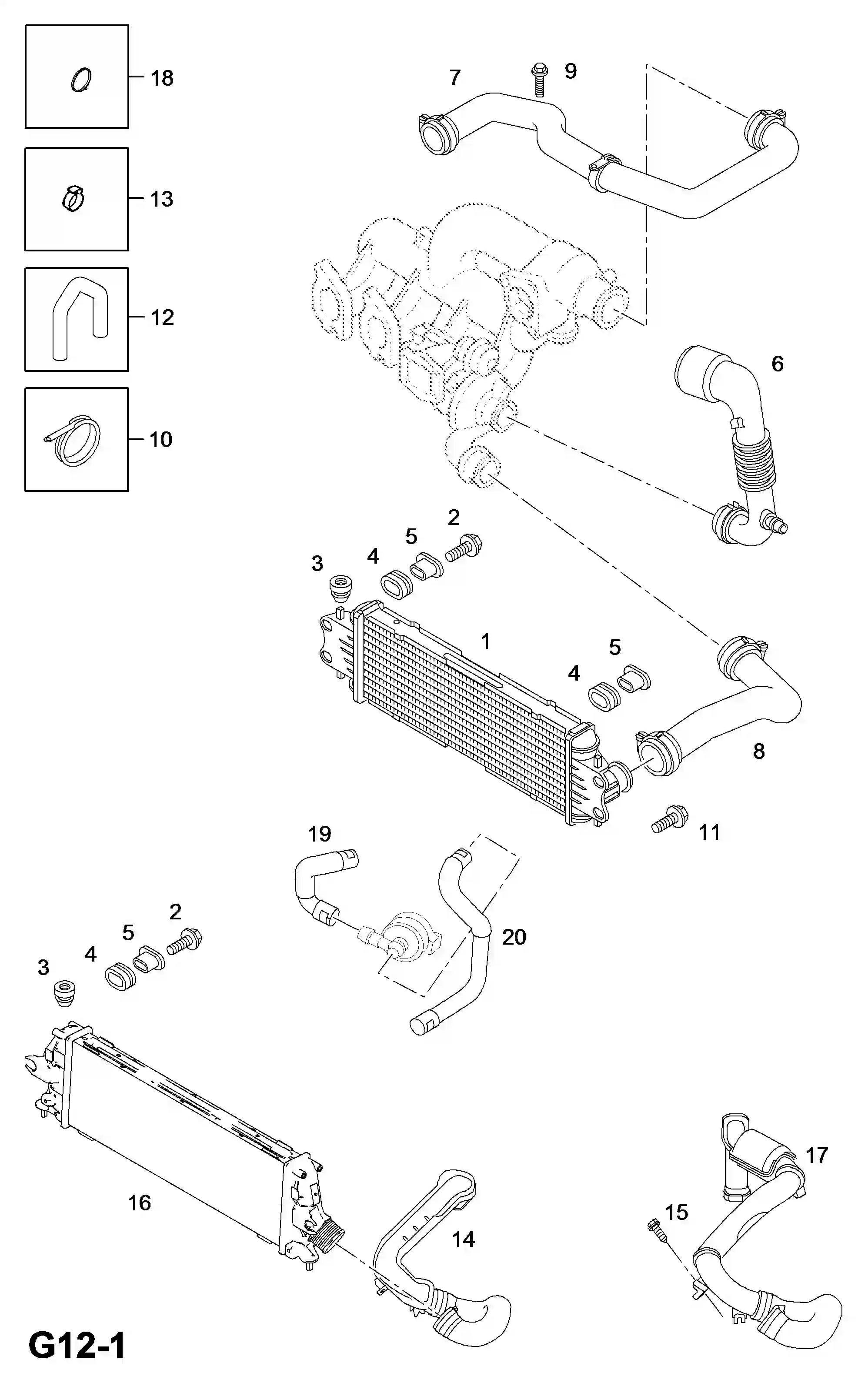 Opel Vivaro A Turbo ladeluftkuehler / 20dti-m9r-630 turbodieselmotor ...