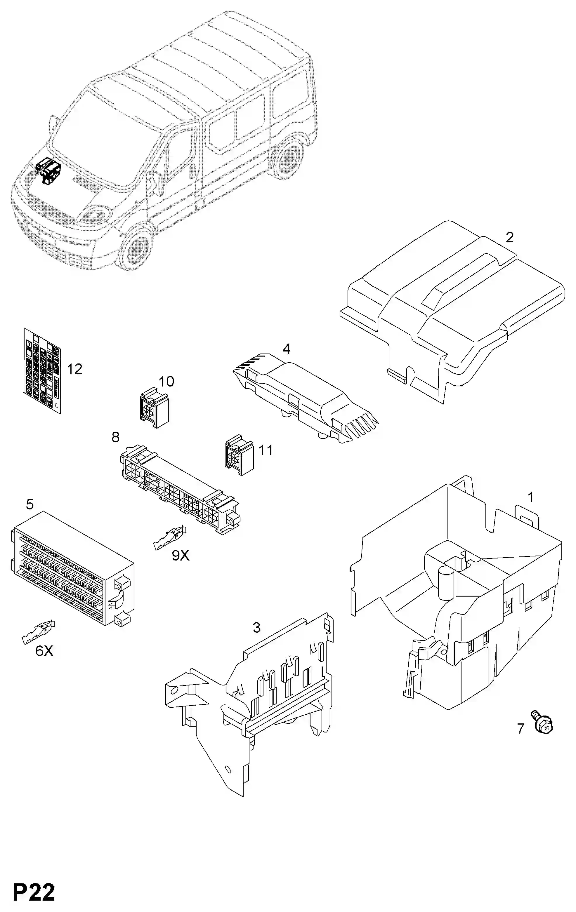 Opel Vivaro A Fuse box parts 2001 - 2014 | EPC Global