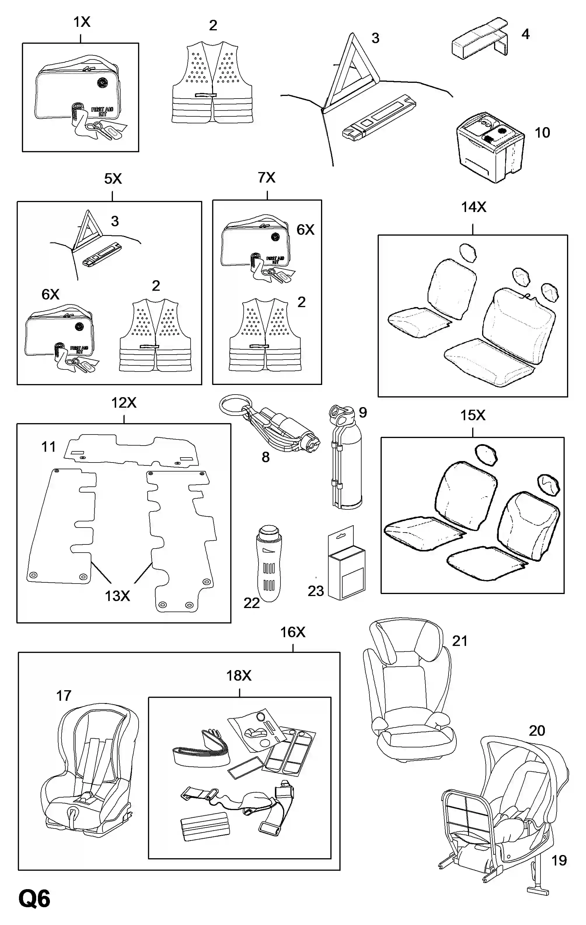 Vauxhall Vivaro A Warning triangle parts 2001 - 2014 | EPC Global
