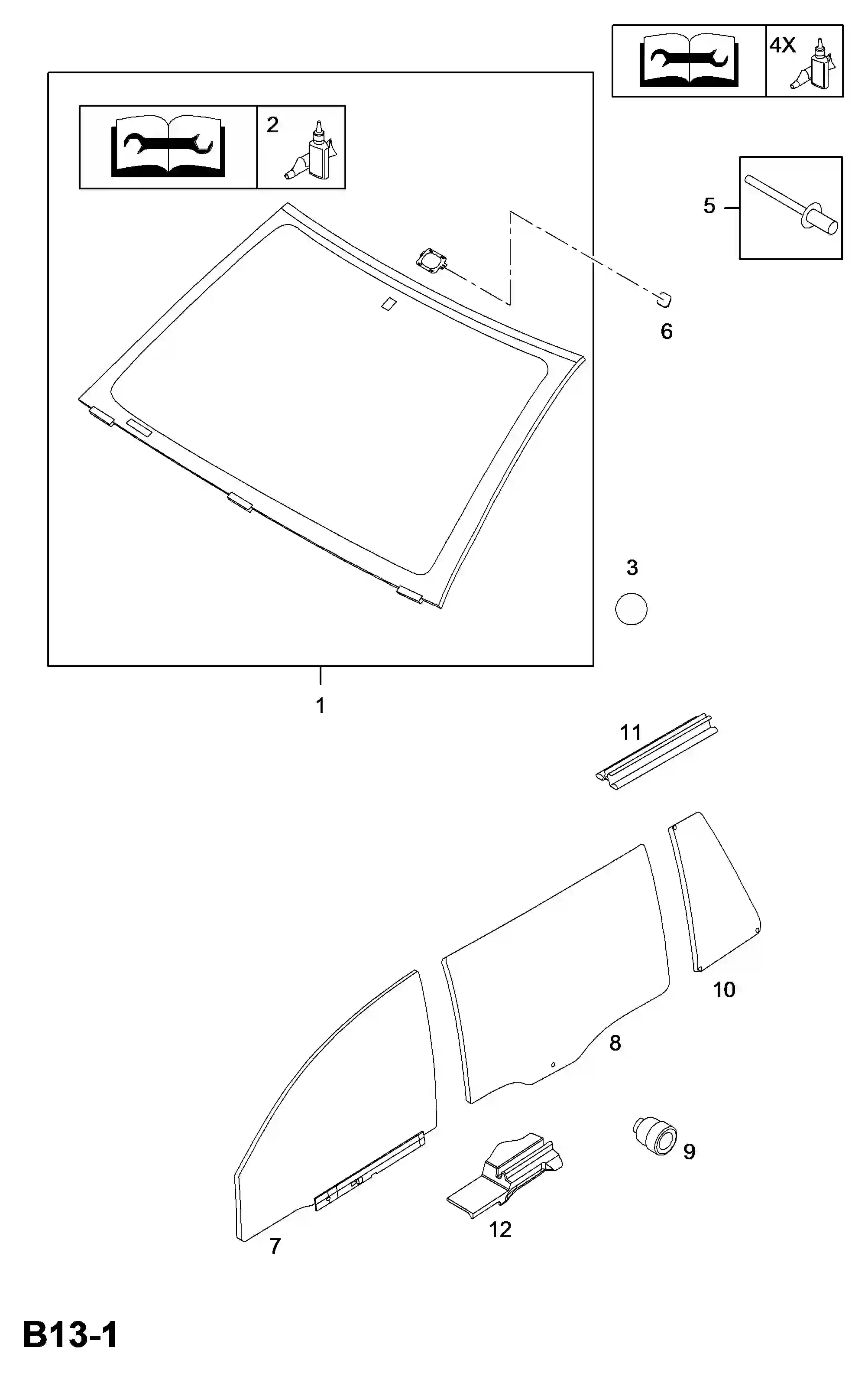 Buy Vauxhall Vectra C Windscreen (contd.) / estate (f35) parts online 2002 - 2008 — Global | 7zap