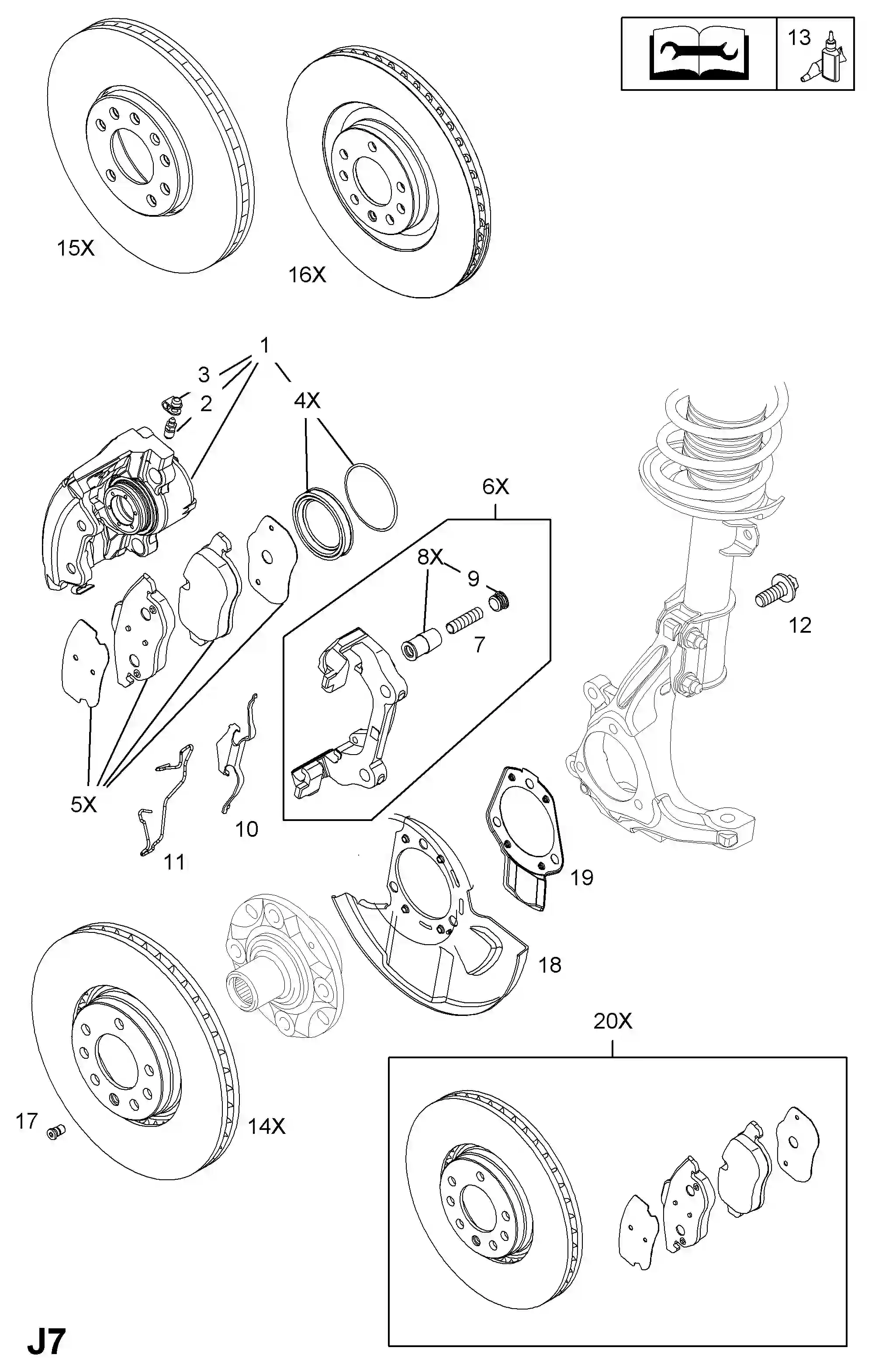 Opel Vectra C Front brake disc and shield Diagram & OEM Parts (2002 ...