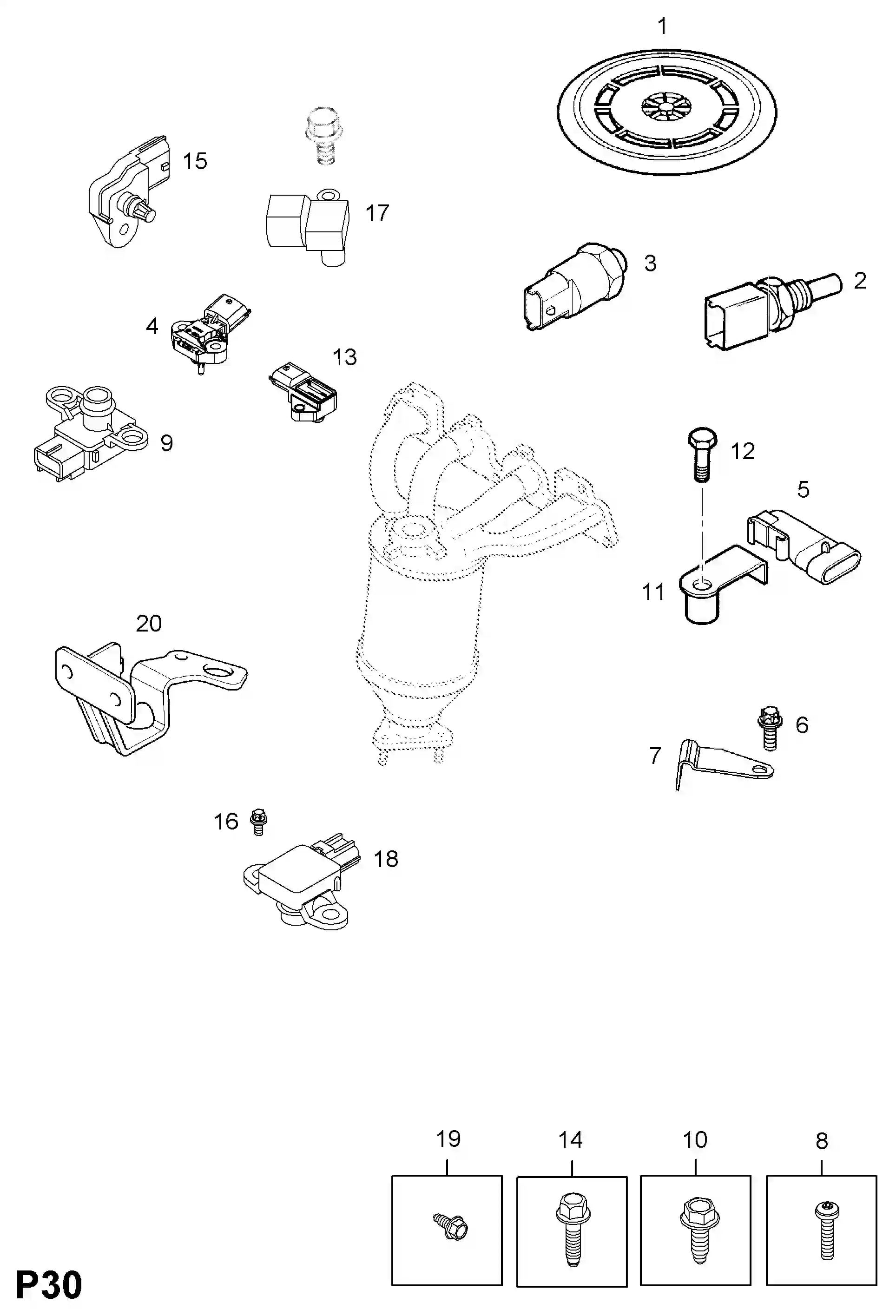 Opel Vectra C Induction manifold vacuum sensor / z20net[lq8] petrol ...