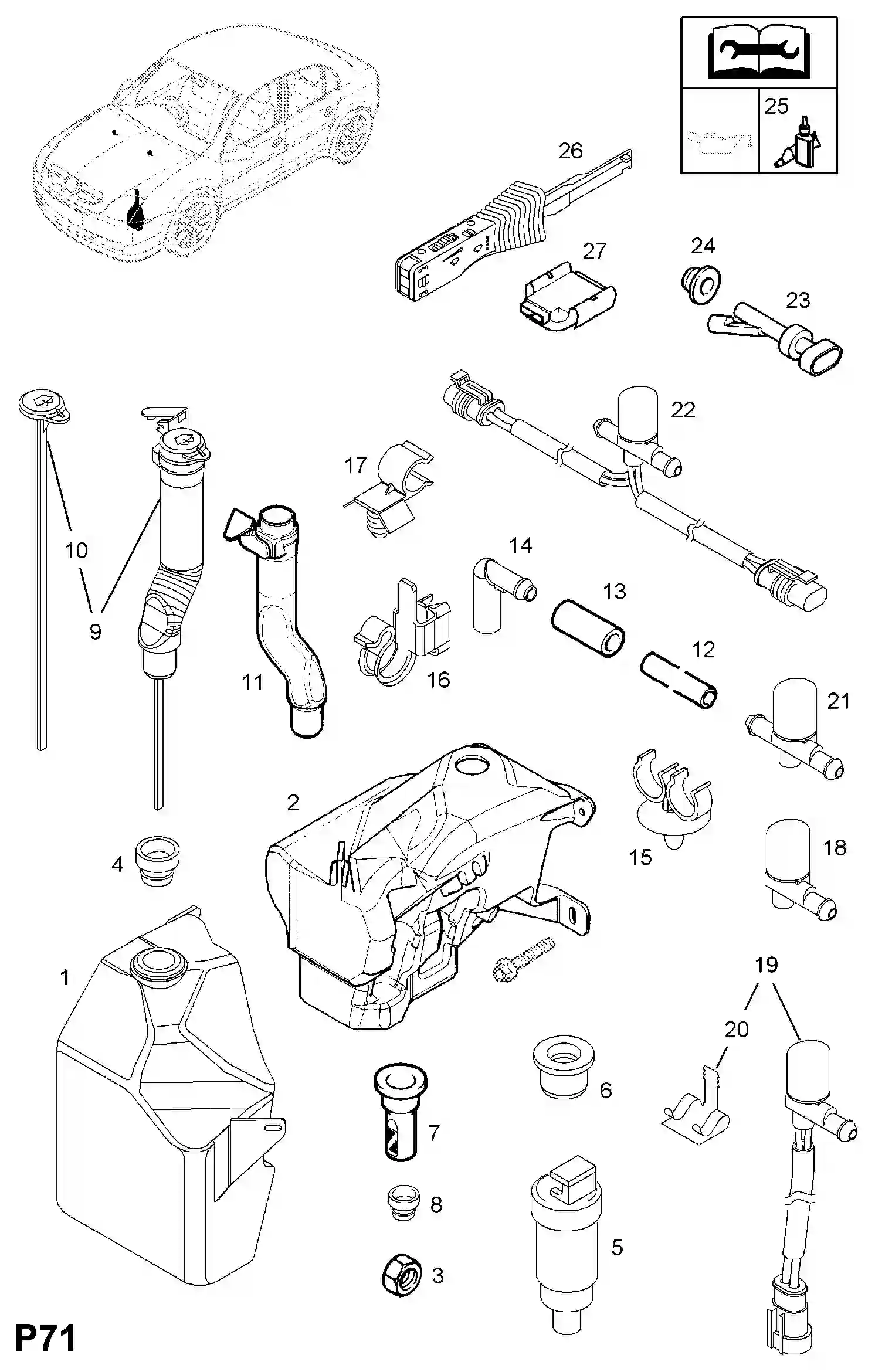 Vauxhall Vectra C Windscreen washer parts 2002 - 2008 | EPC Global