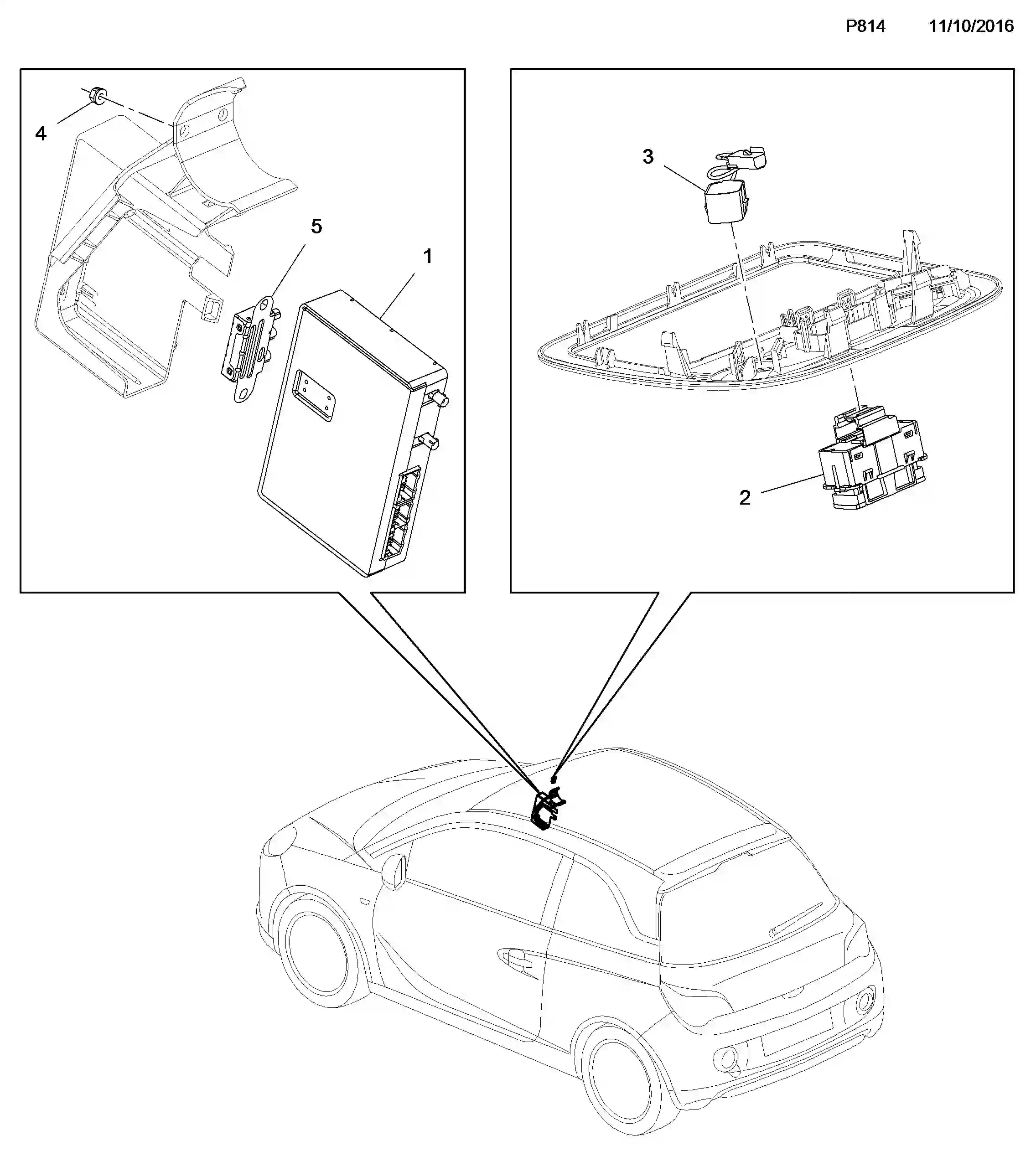 Opel Adam M13 Onstar / fuer kommunikationssystem on-star, rpo ue1 Teile ...