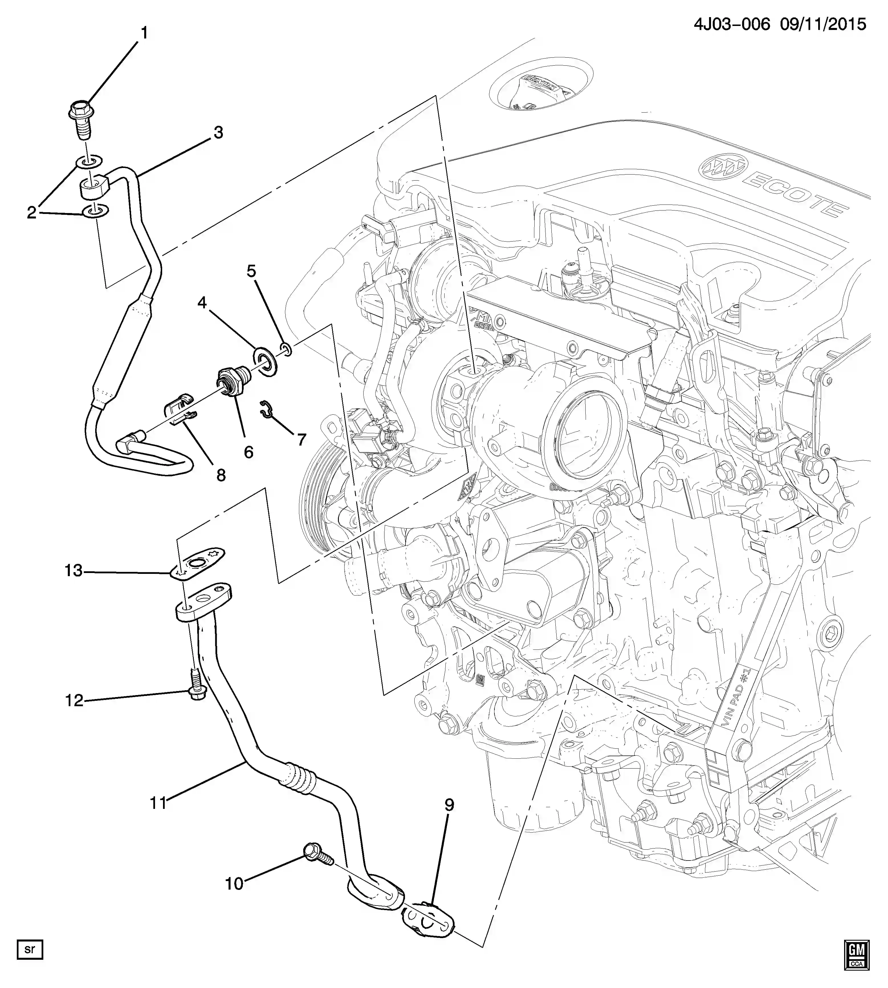 Chevrolet Tracker 3rd Generation Turbocharger lubrication system (lex/1 ...