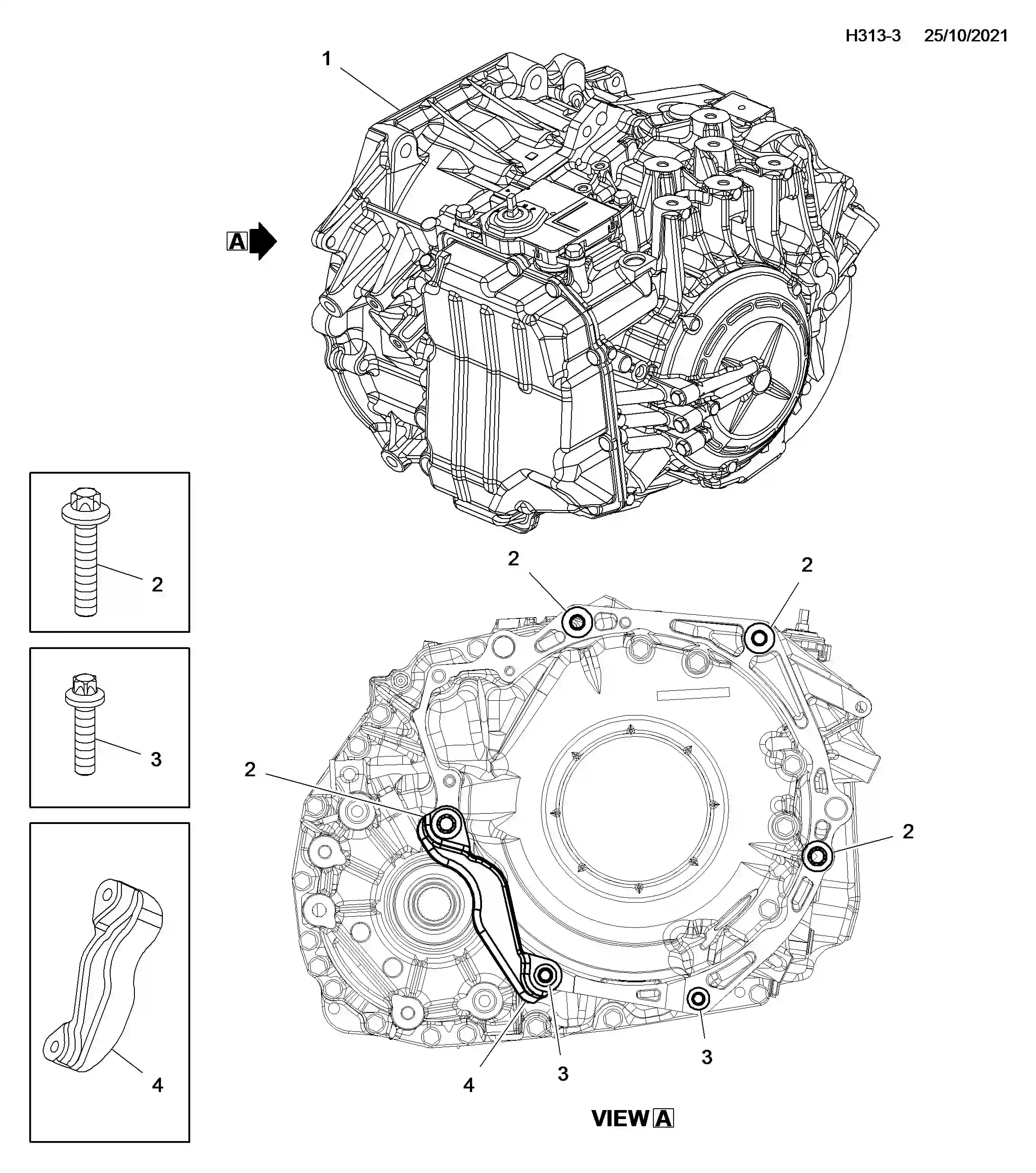 Opel Antara Transmission assembly fixings / b20dth[lfs] diesel engine ...