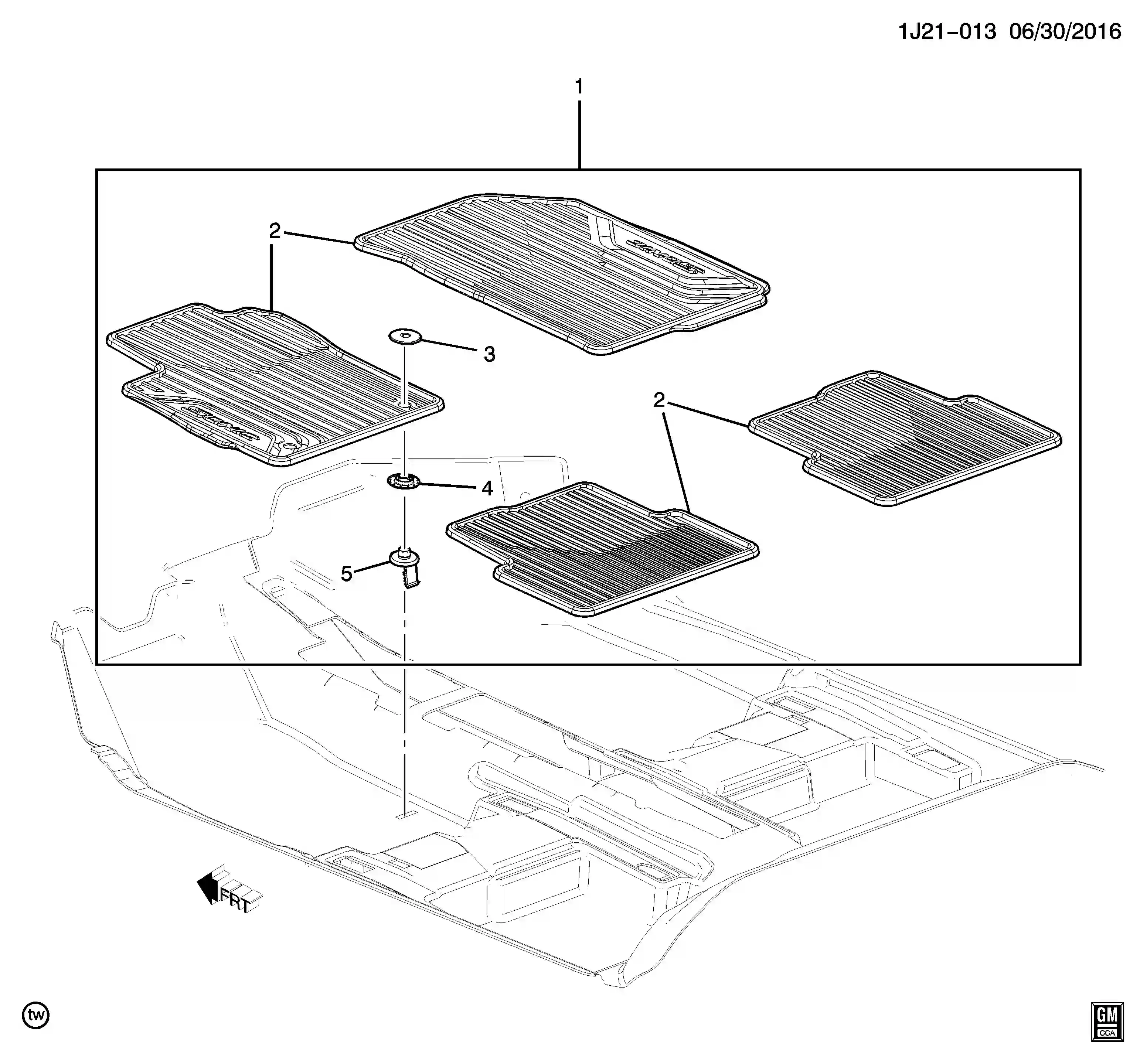 Chevrolet Sonic T300 Mat pkg/front & rear premium (all weather)(2nd des ...