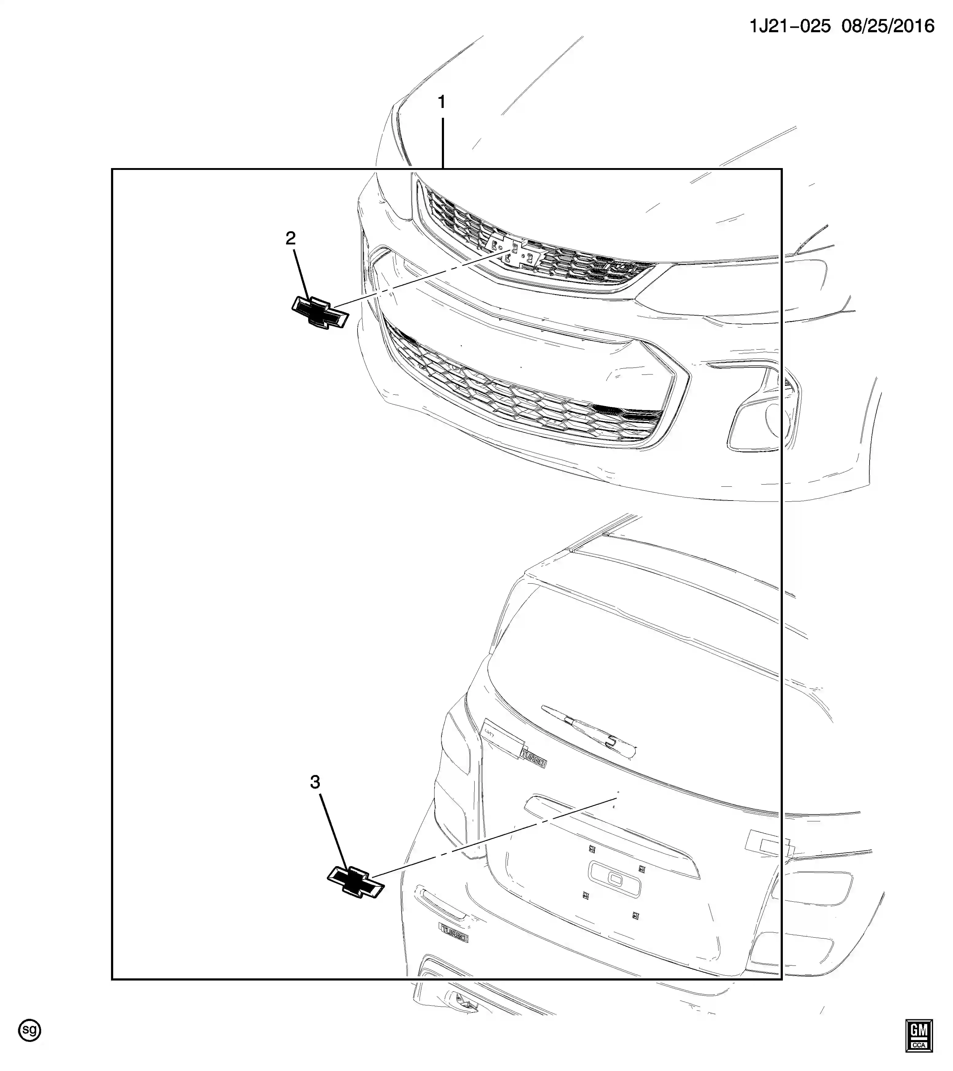 Chevrolet Sonic T300 Ornamentation/body (dealer installed, exterior ...