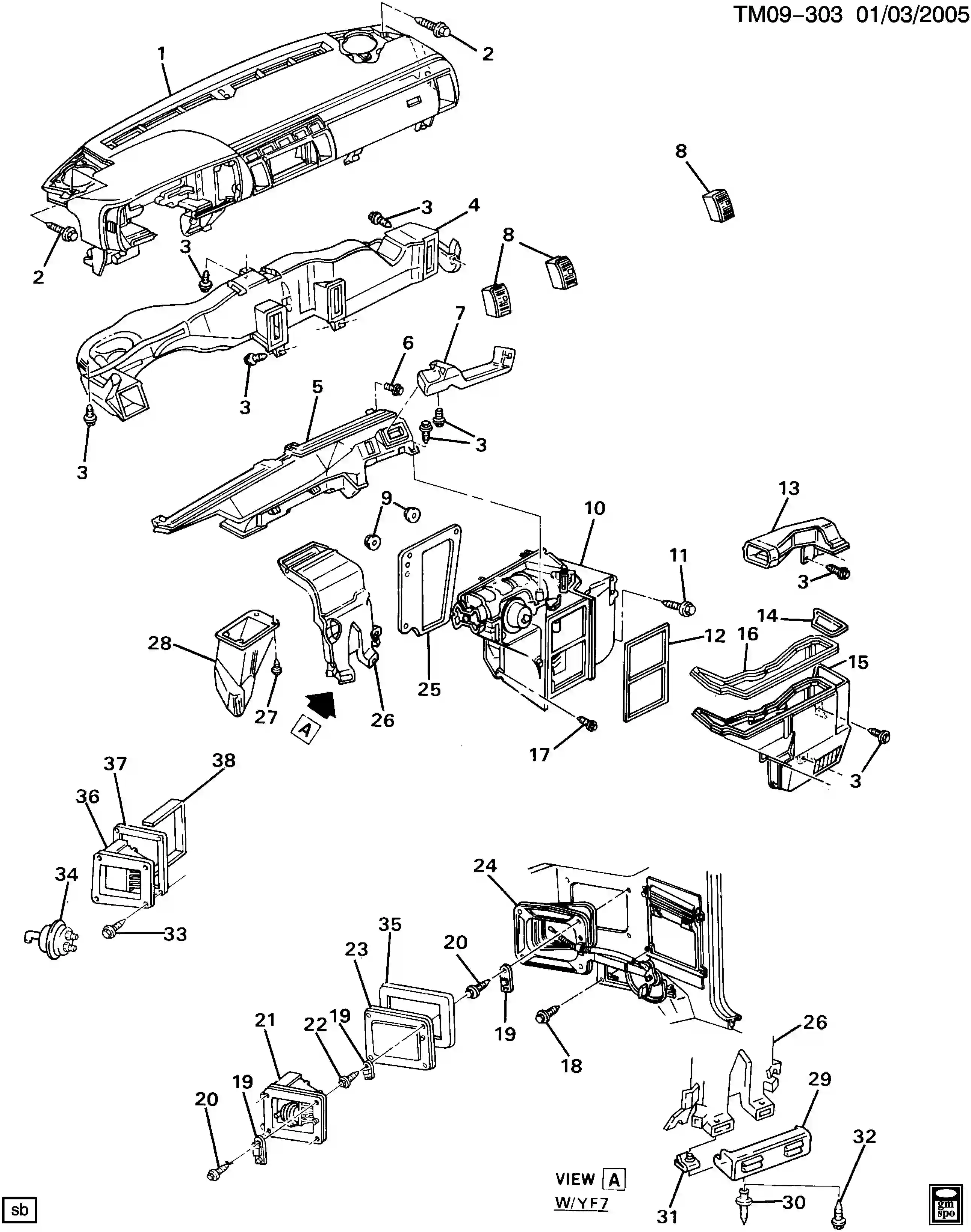 Chevrolet Astro 1st/2nd Generations Air distribution system 部品 1985 ...