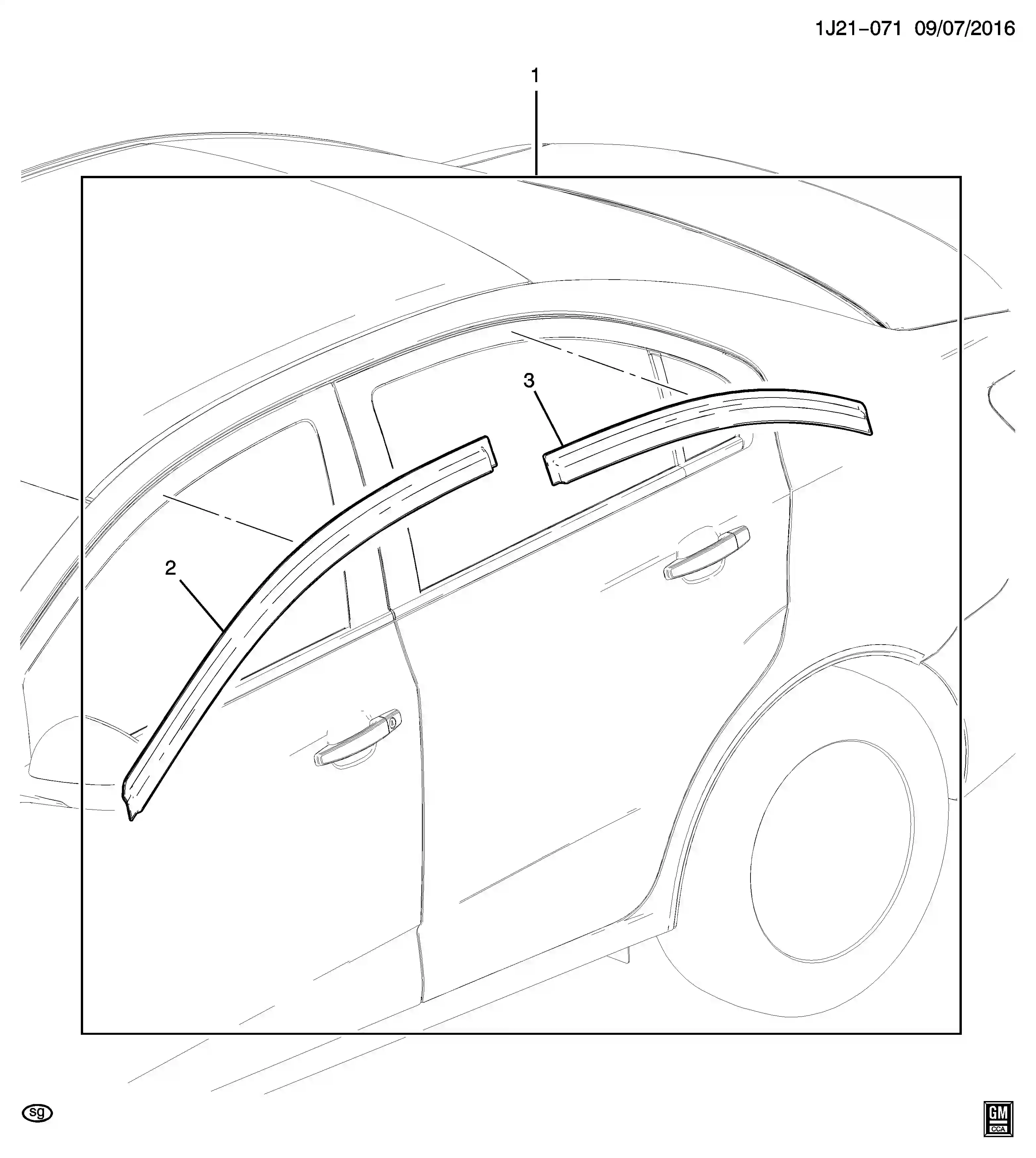 Chevrolet Sonic T300 Deflector pkg/side window air 部品 2012 - 2020 | EPC ...