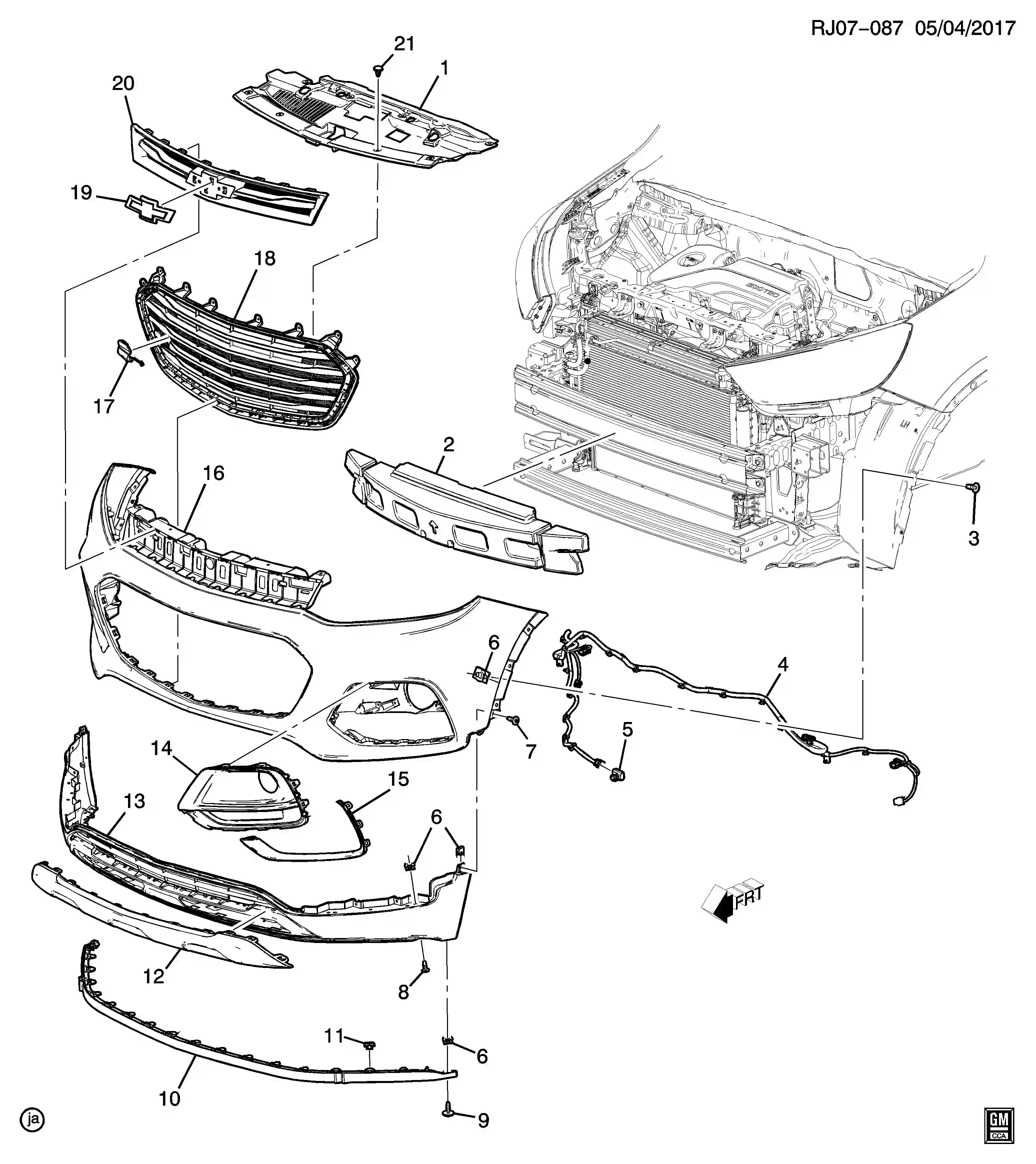 Chevrolet Tracker 3rd Generation Bumper/front part 1 fascia parts 2013 ...