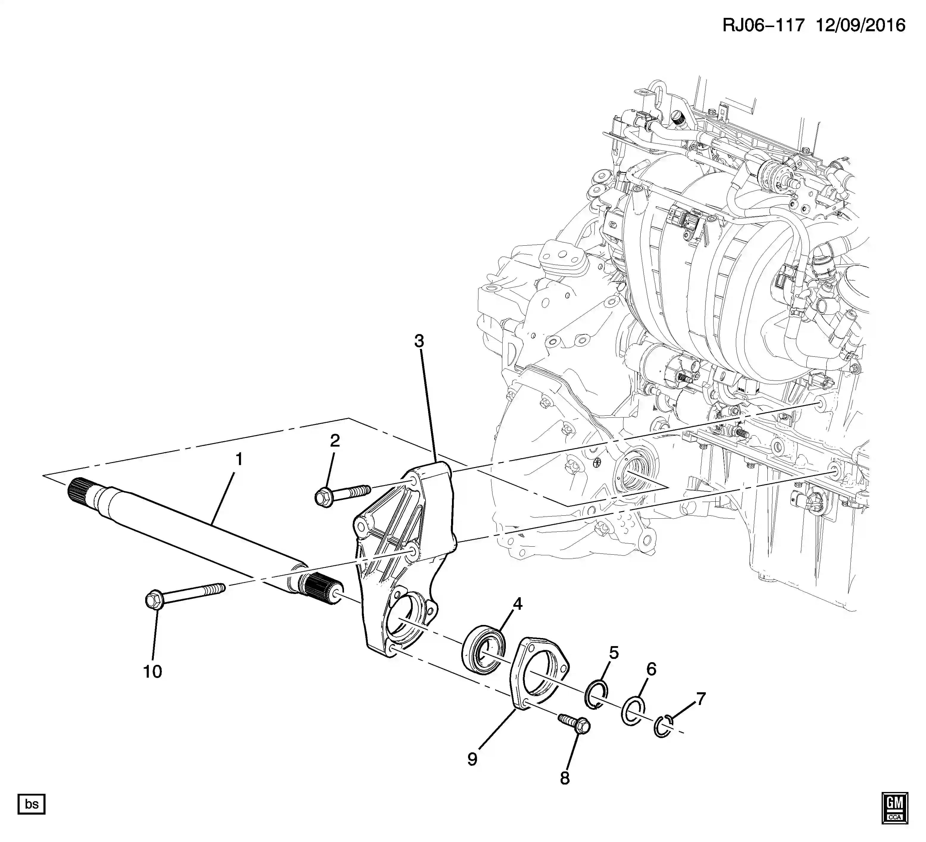 Chevrolet Tracker 3rd Generation Drive axle/front intermediate (manual ...