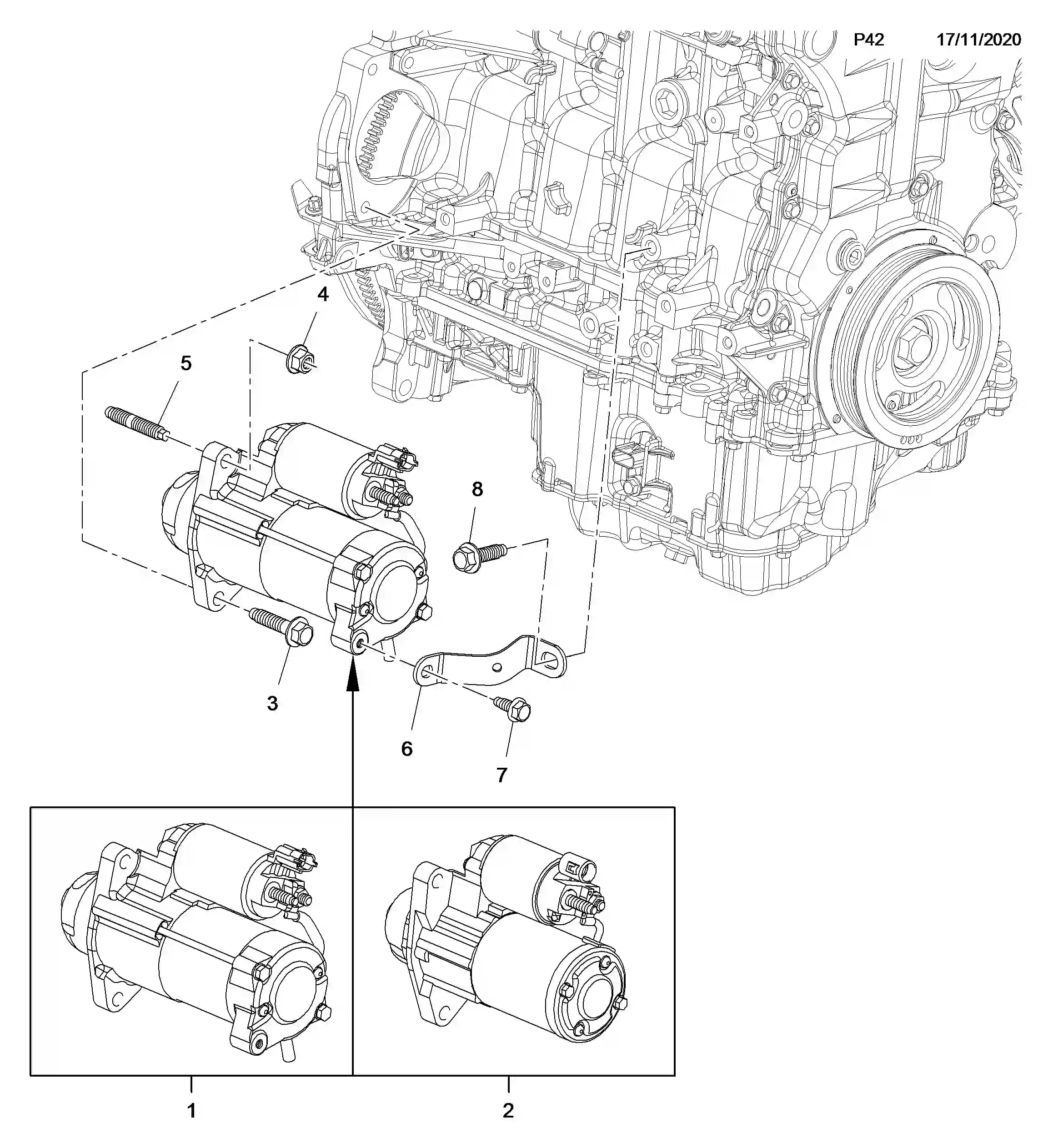 Opel Insignia B Starter / b15sfl[lfv], d15sfl[lfv], b15sft[lfv], d15sft ...