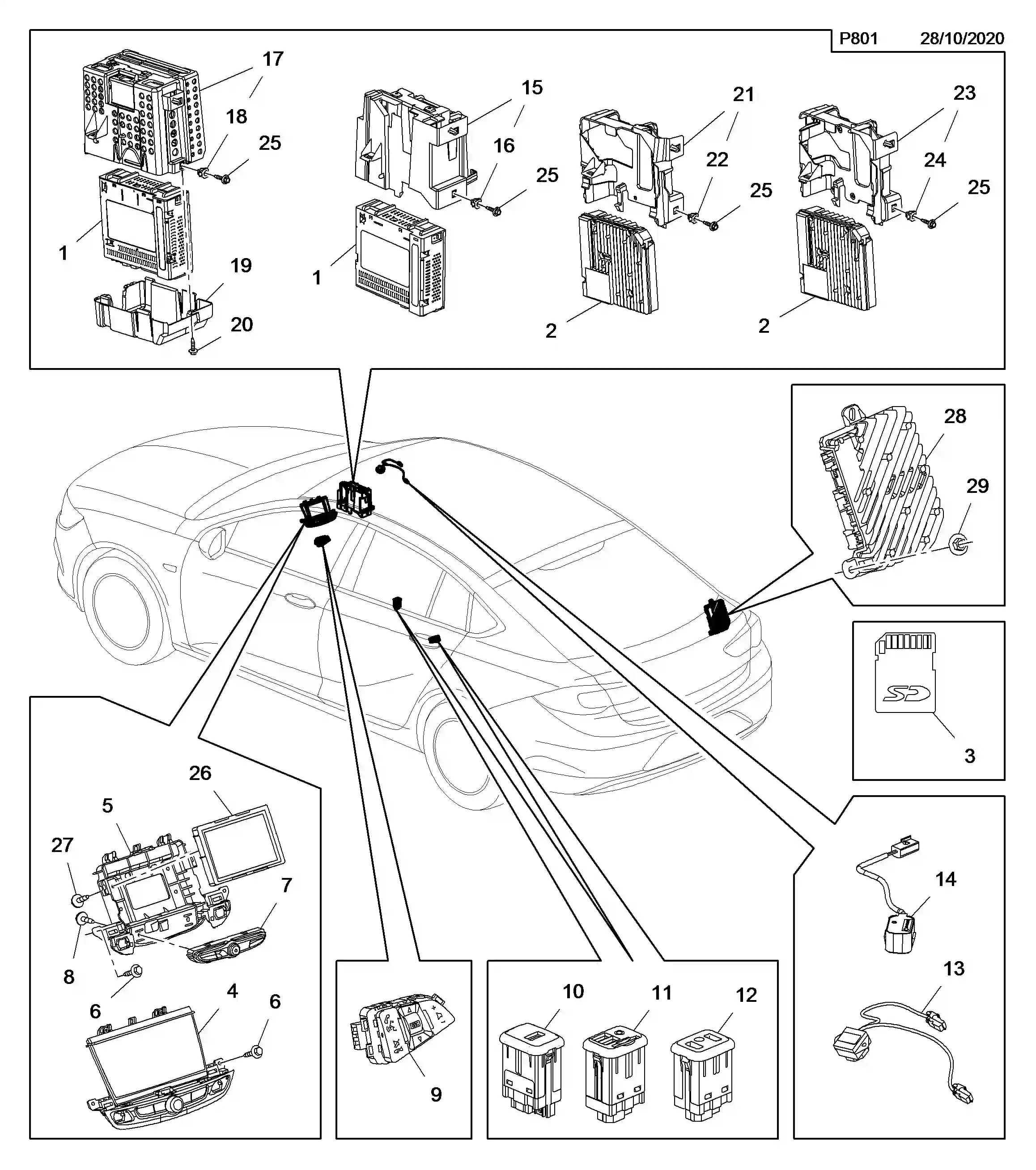 Opel Insignia B Radio controls / instrument panel parts 2018 - 2021 ...
