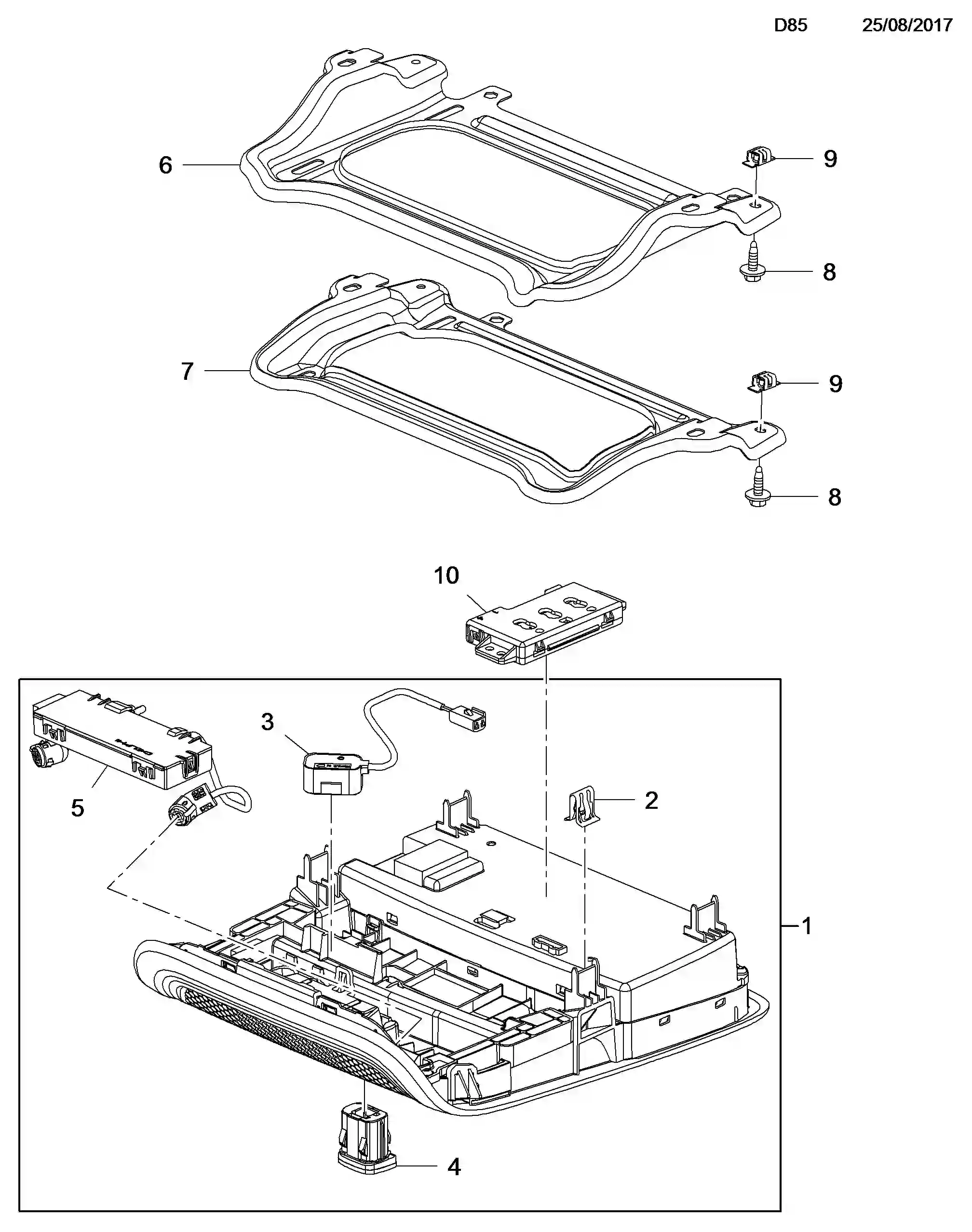 Opel Insignia B Roof console / fixings and fittings parts 2018 - 2021 ...