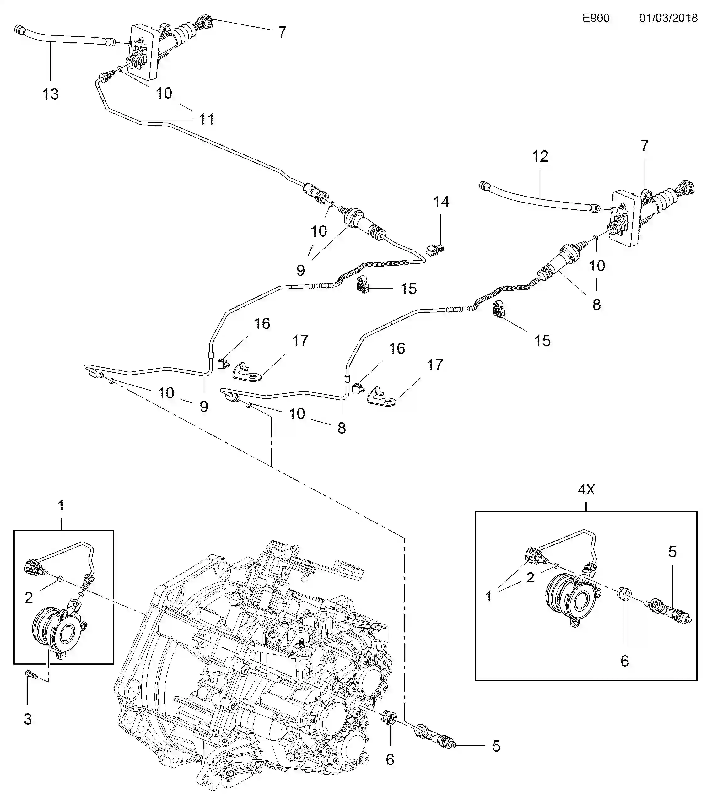 Opel Insignia B Clutch pedal and fixings / for m32 manual transmission ...