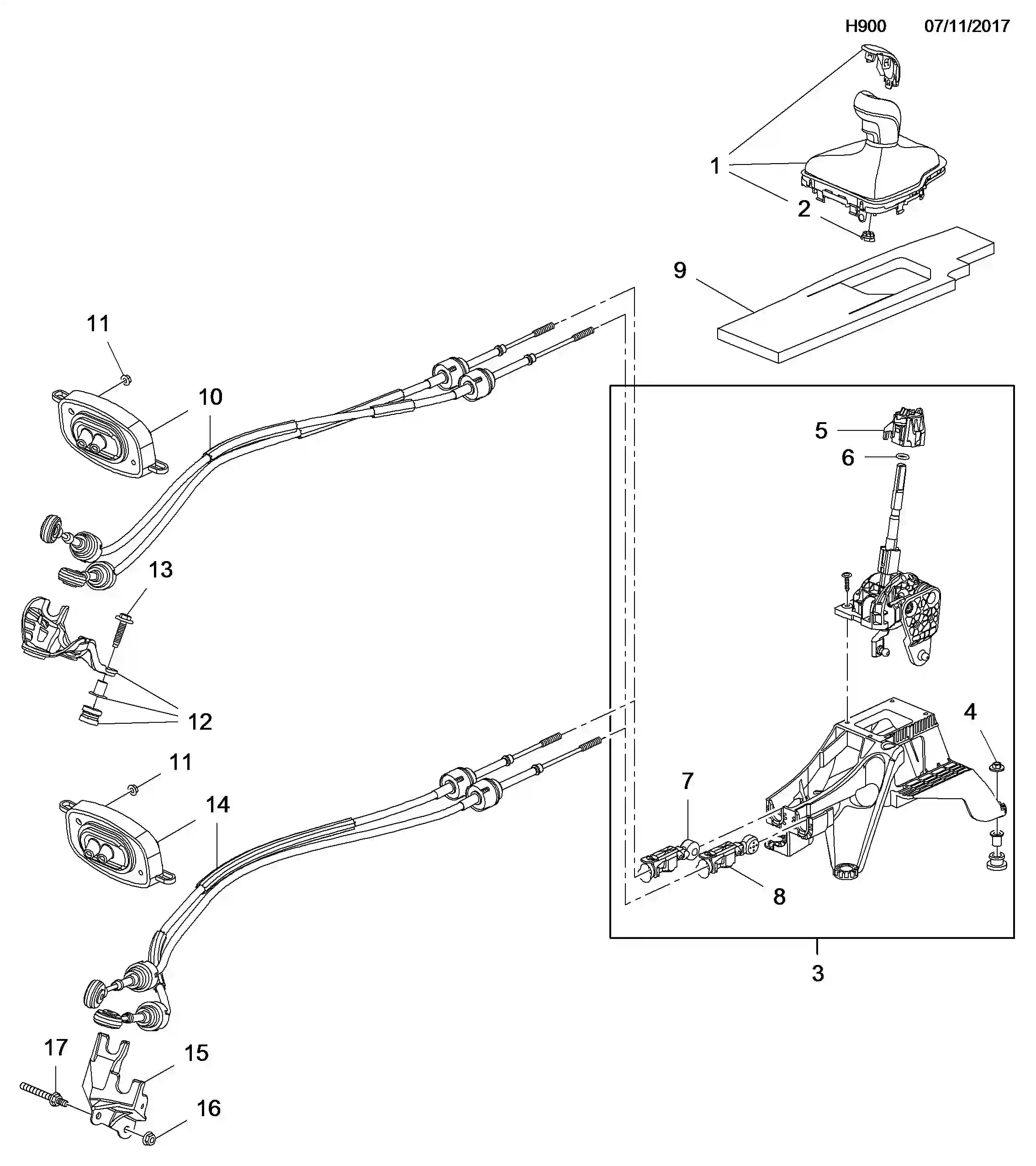 Opel Insignia B Gearshift linkage / used with m32 manual transmission ...
